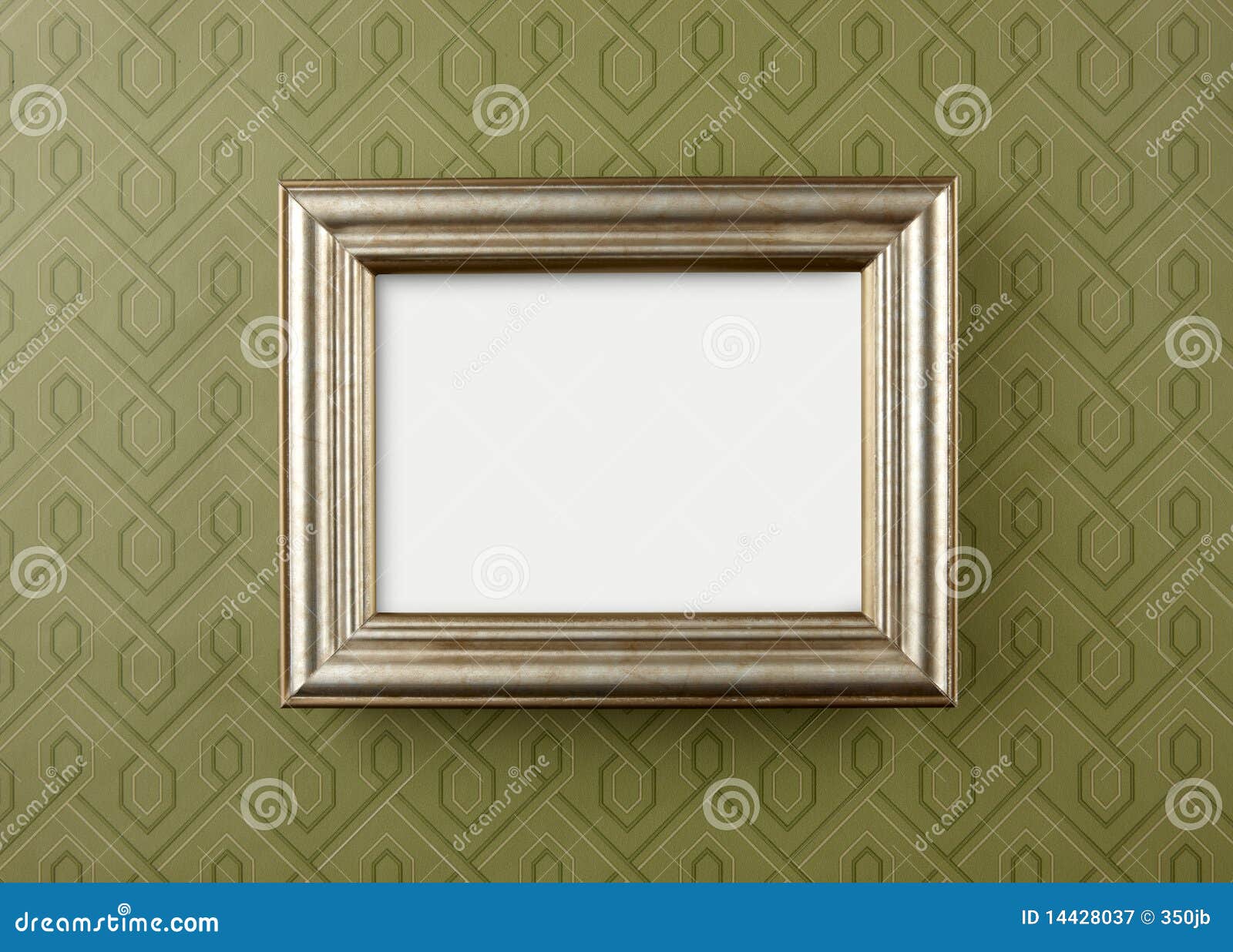 Wall frame on Wallpaper stock image. Image of decorative - 14428037