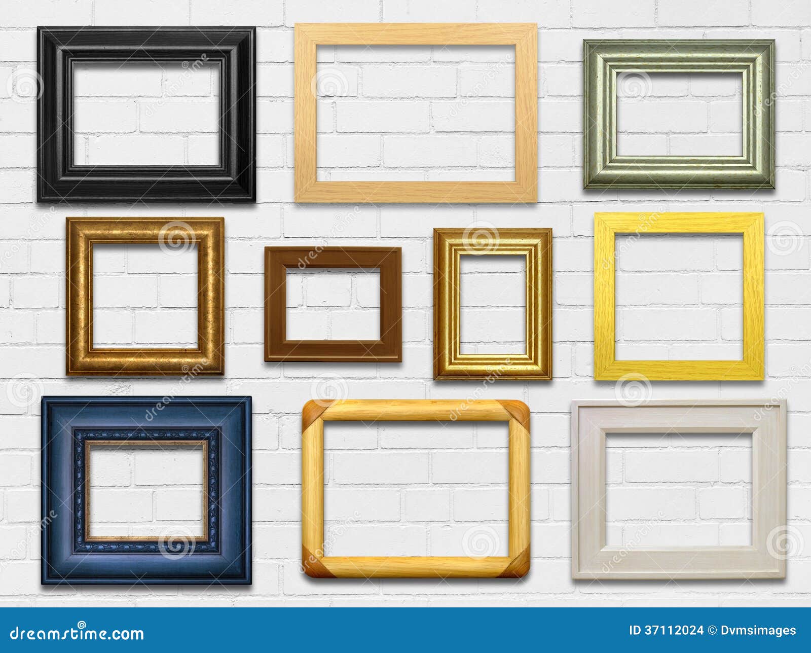 Wall and Frames stock photo. Image of brick, space, display - 37112024