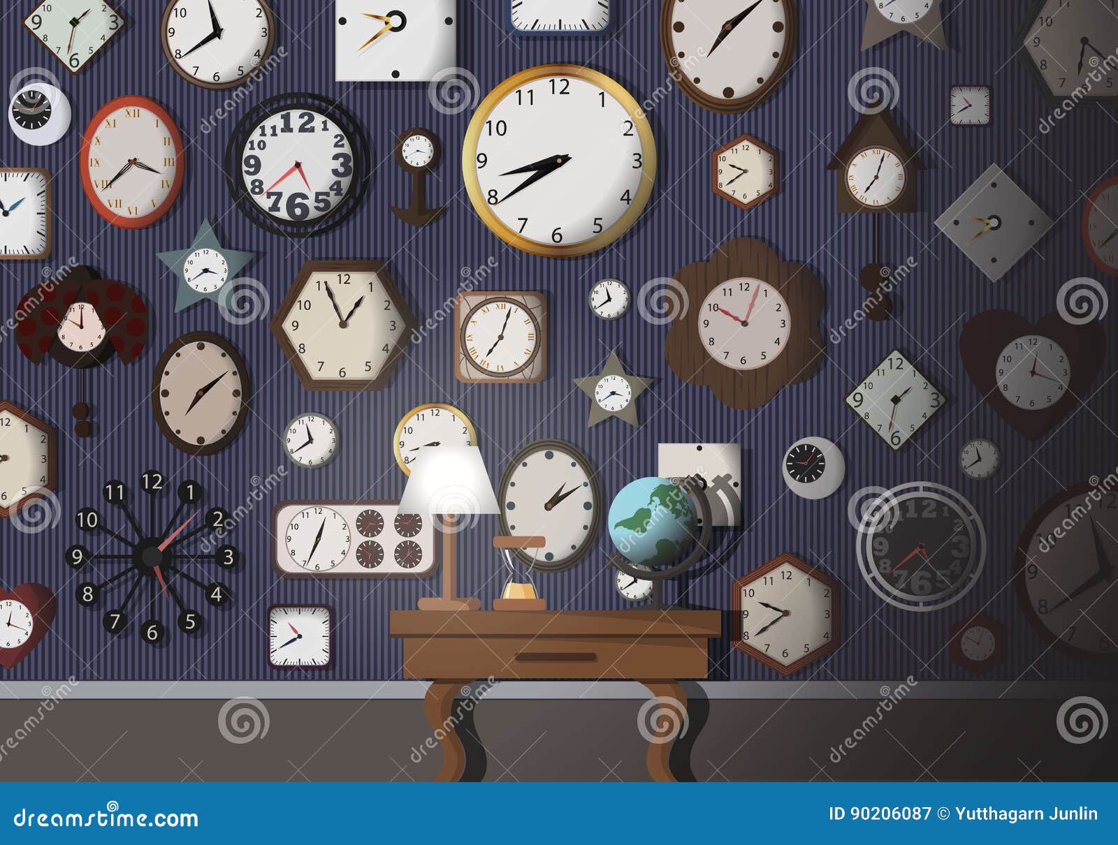Wall Full of Clack Time Art - Vector Stock Vector - Illustration of ...