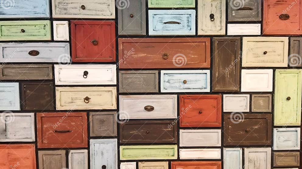 Wall Full with Drawer Handle for Wallpaper Stock Photo - Image of wall ...