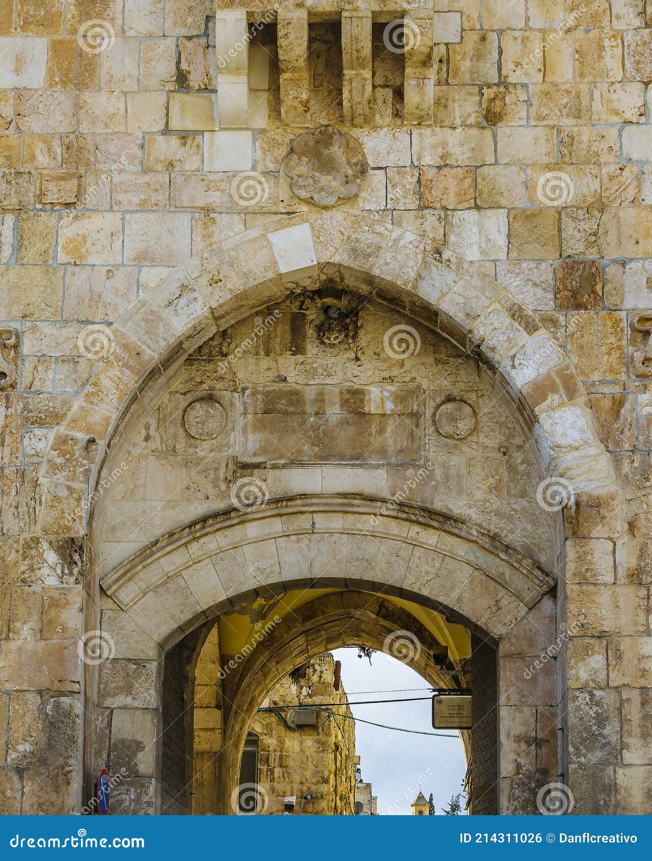 Wall Gate, Old Jerusalem City Stock Photo - Image of detail, landmark ...