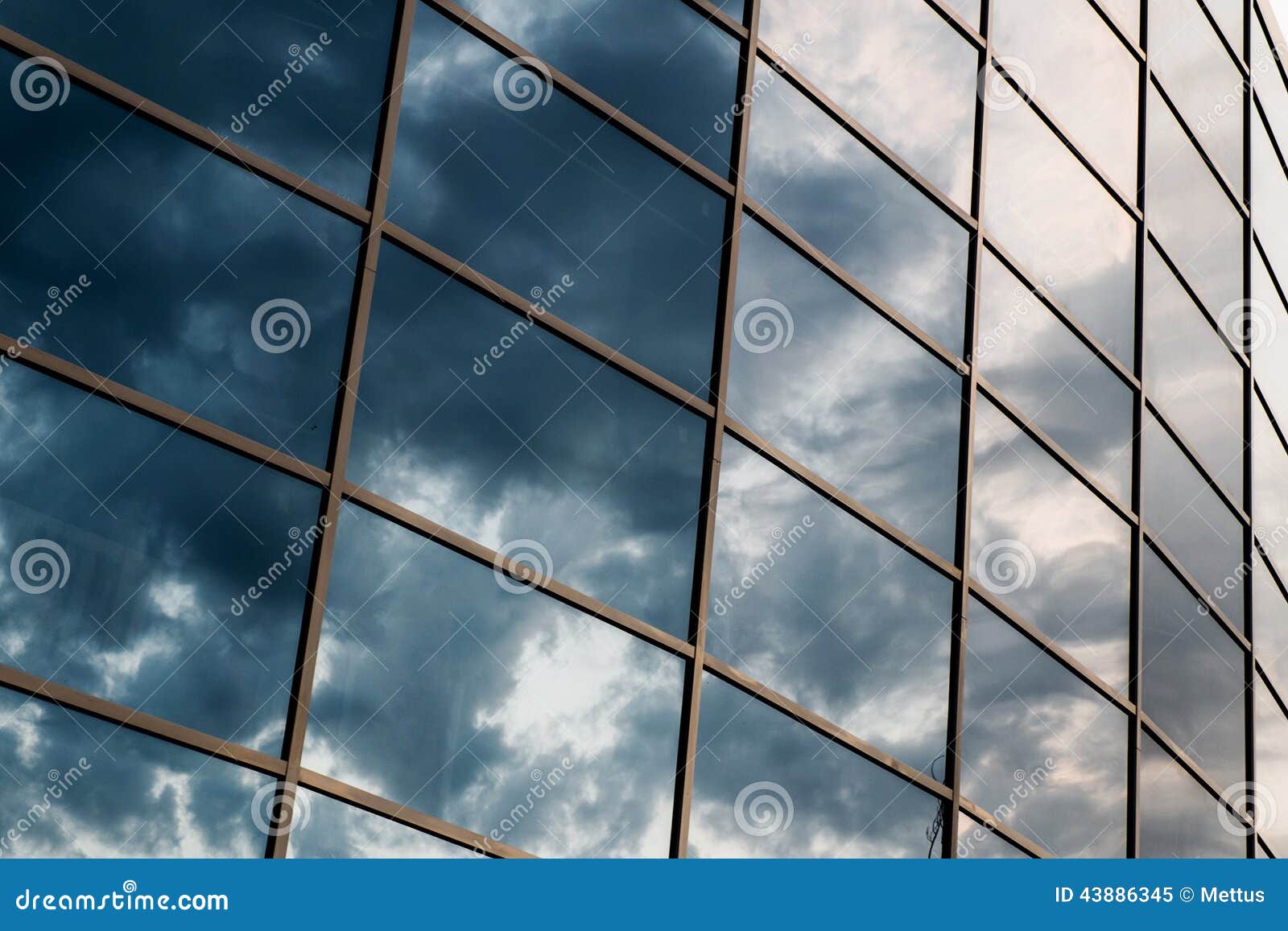Wall Glass Skyscraper with Reflection of the Sky at Night Stock Image ...