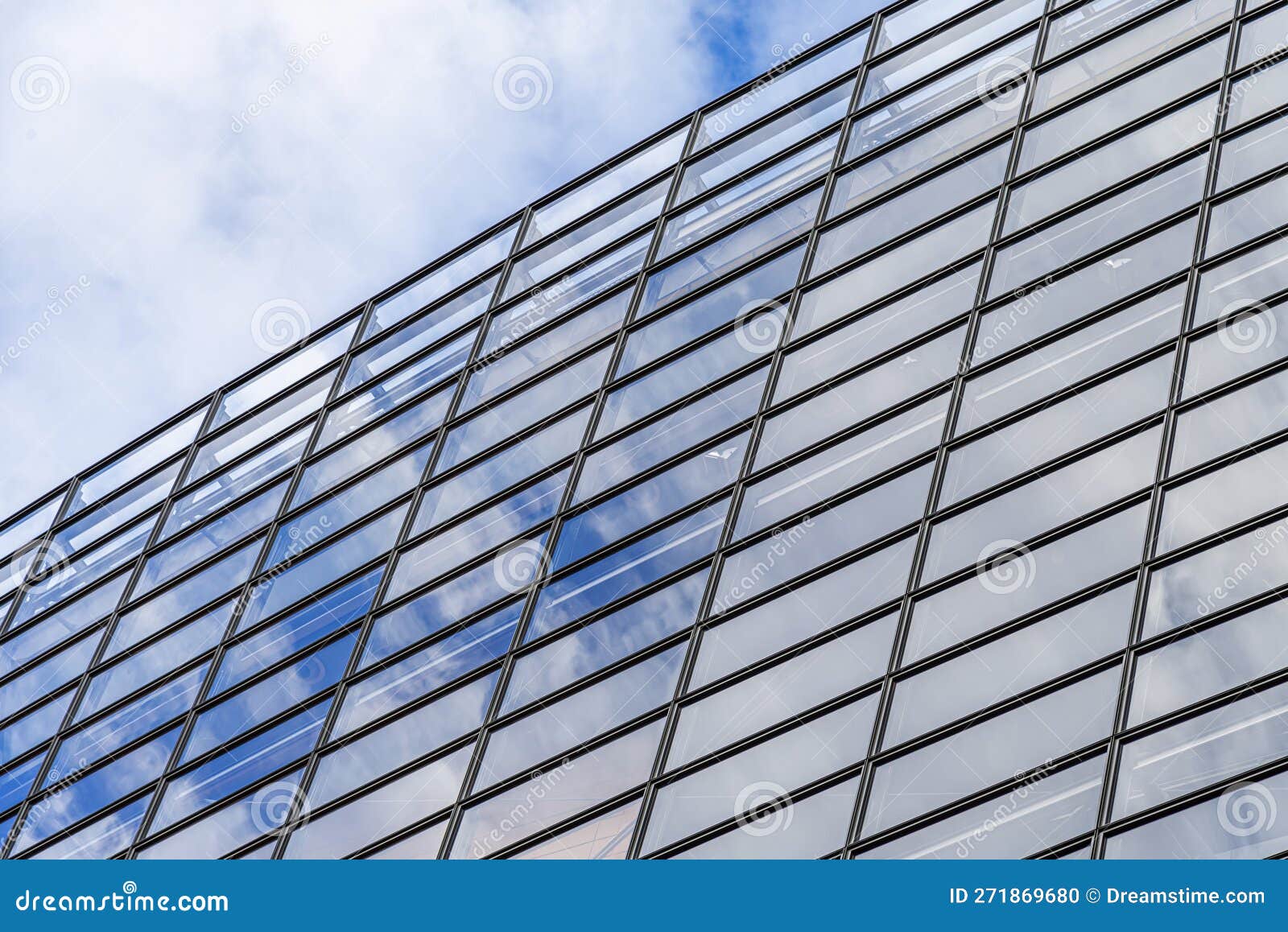 The Wall of Glass Windows of a Building. Stock Photo - Image of center ...