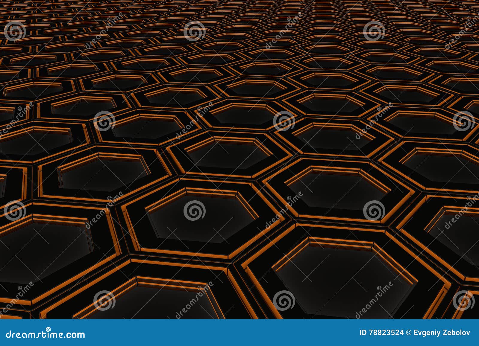 Wall of glowing hexagons stock illustration. Illustration of background ...