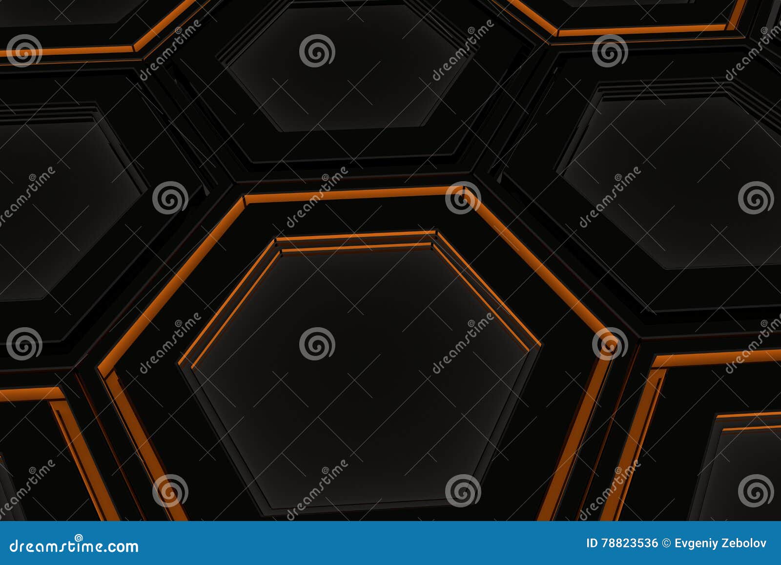 Wall of glowing hexagons stock illustration. Illustration of geometric ...