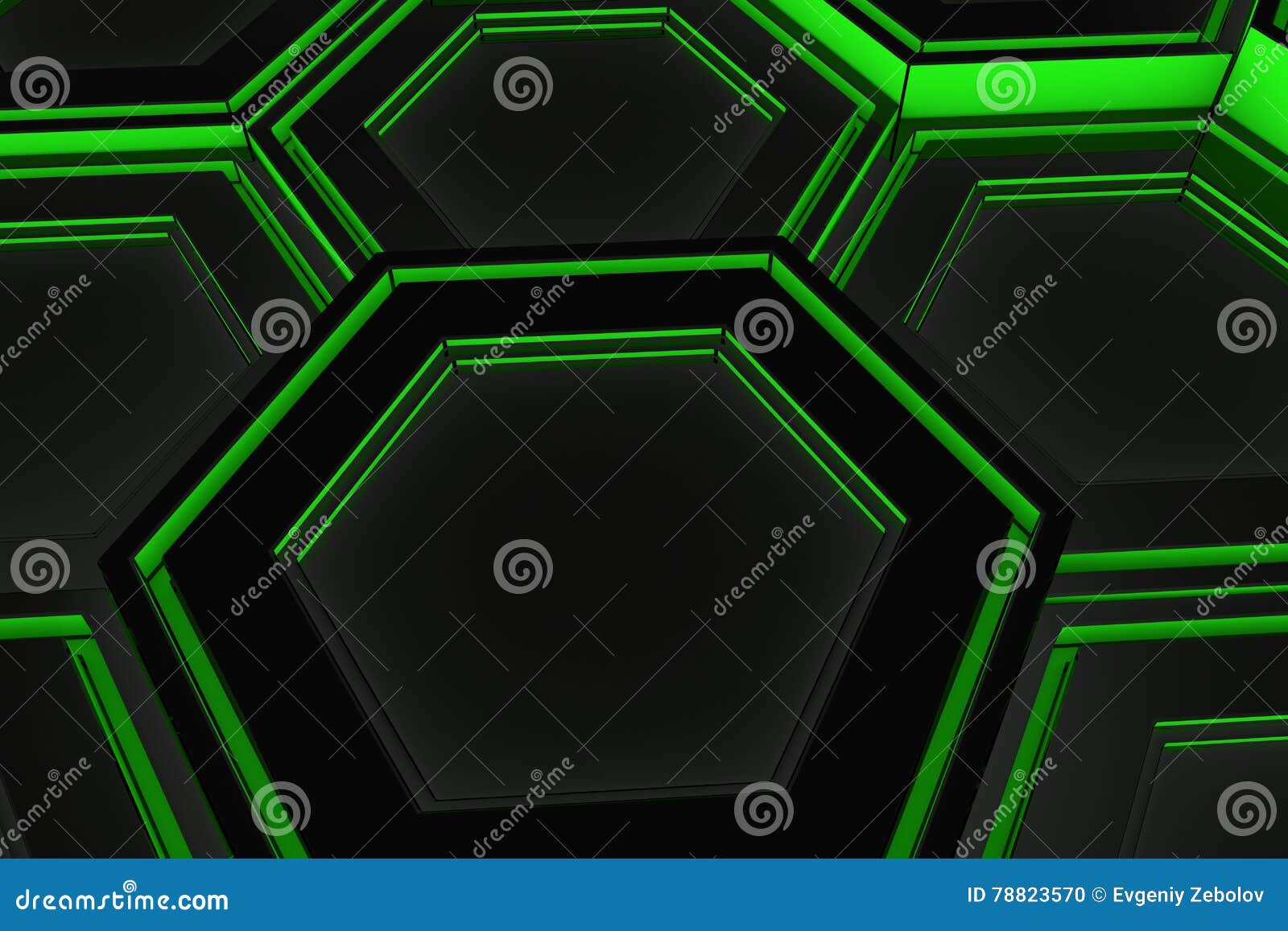 Wall of glowing hexagons stock illustration. Illustration of abstract ...