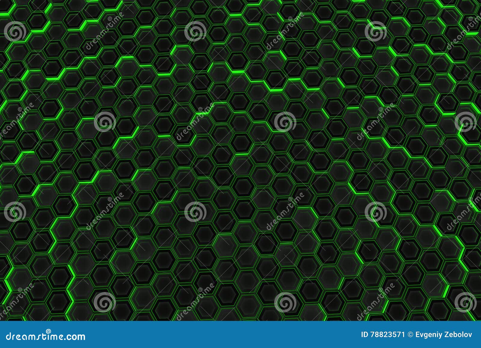 Wall of glowing hexagons stock illustration. Illustration of dark ...