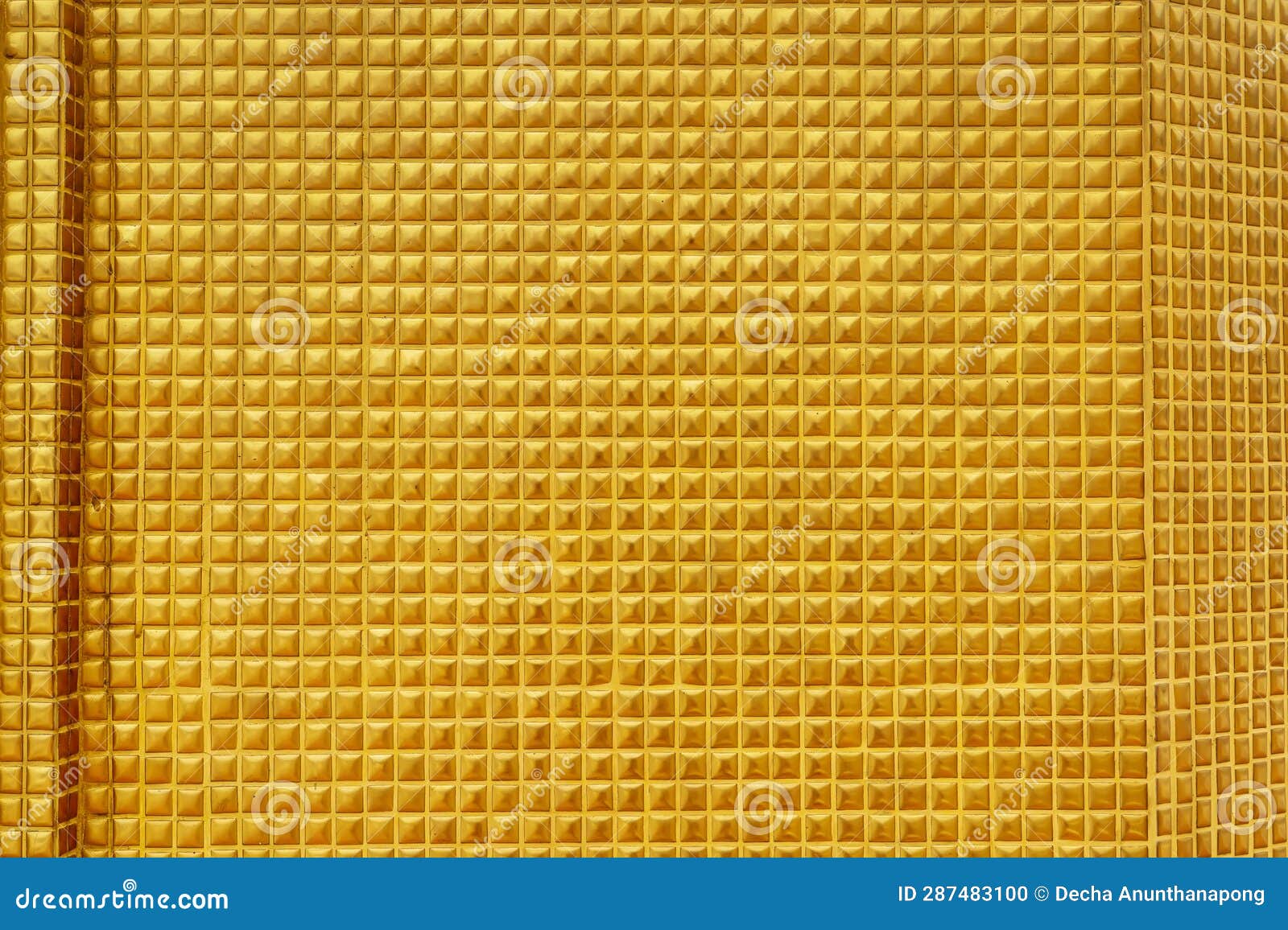 Wall with gold tiles stock photo. Image of mosaic, tile - 287483100