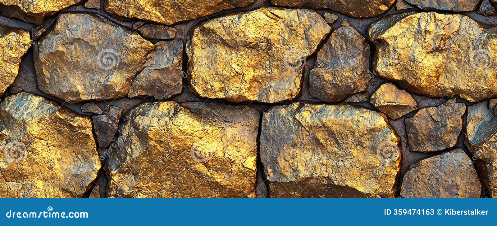Wall of Golden Stones, Seamless Pattern. Abstract Gold Stones Stock ...