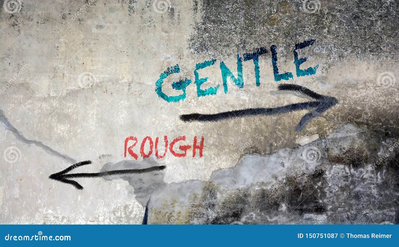 Wall Graffiti Gentle Versus Rough Stock Image - Image of averse ...