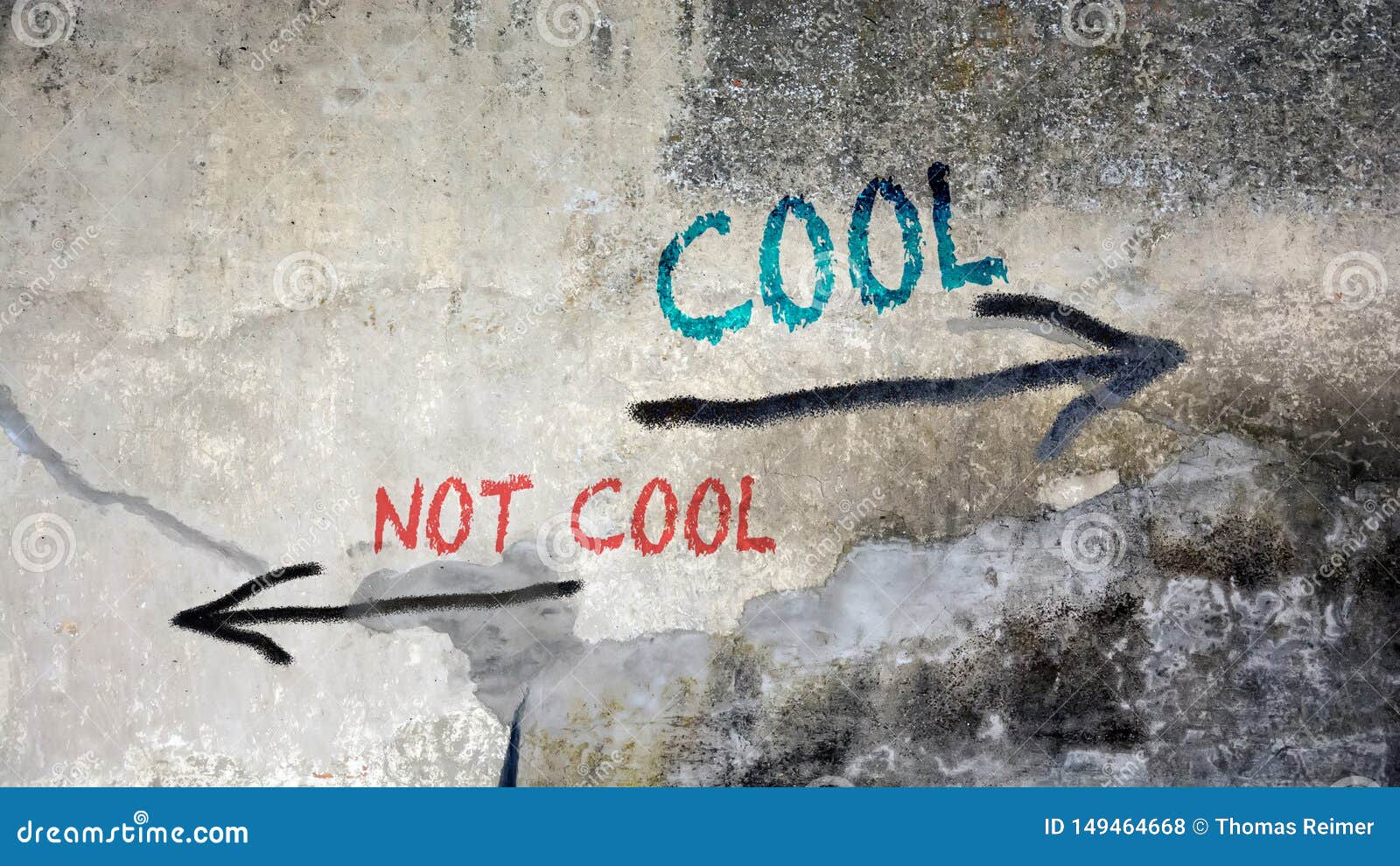 Wall Graffiti To Cool Versus Uncool Stock Photo - Image of loose, cool ...