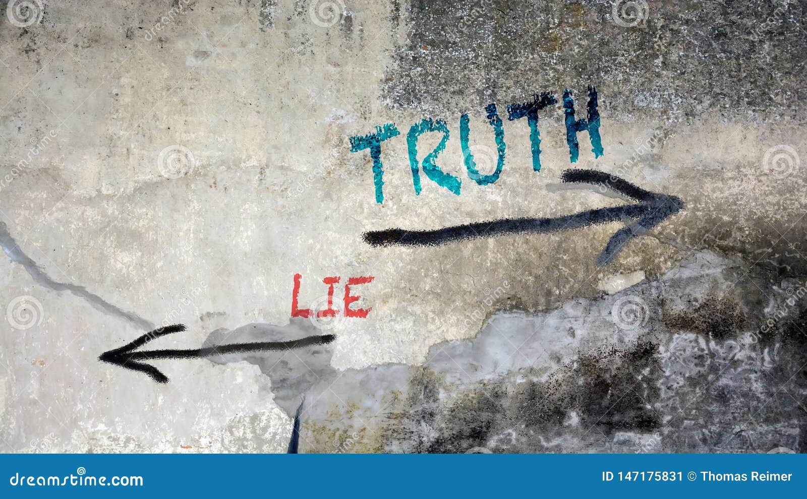 Wall Graffiti To Truth Versus Lie Stock Image - Image of shield, true ...
