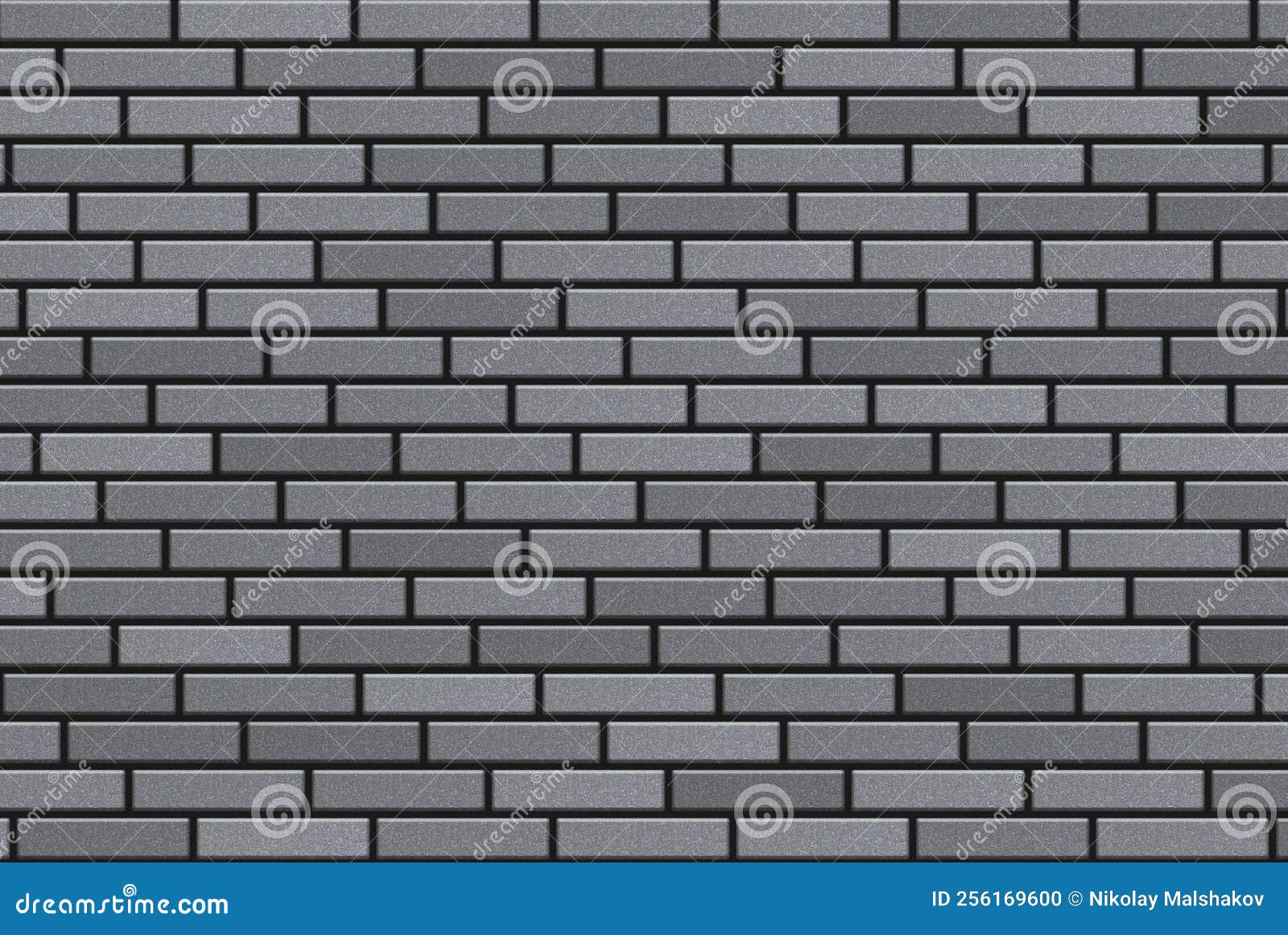 A Wall of Gray Brick and Dark Cement. Pattern of New Brickwork. Stock ...