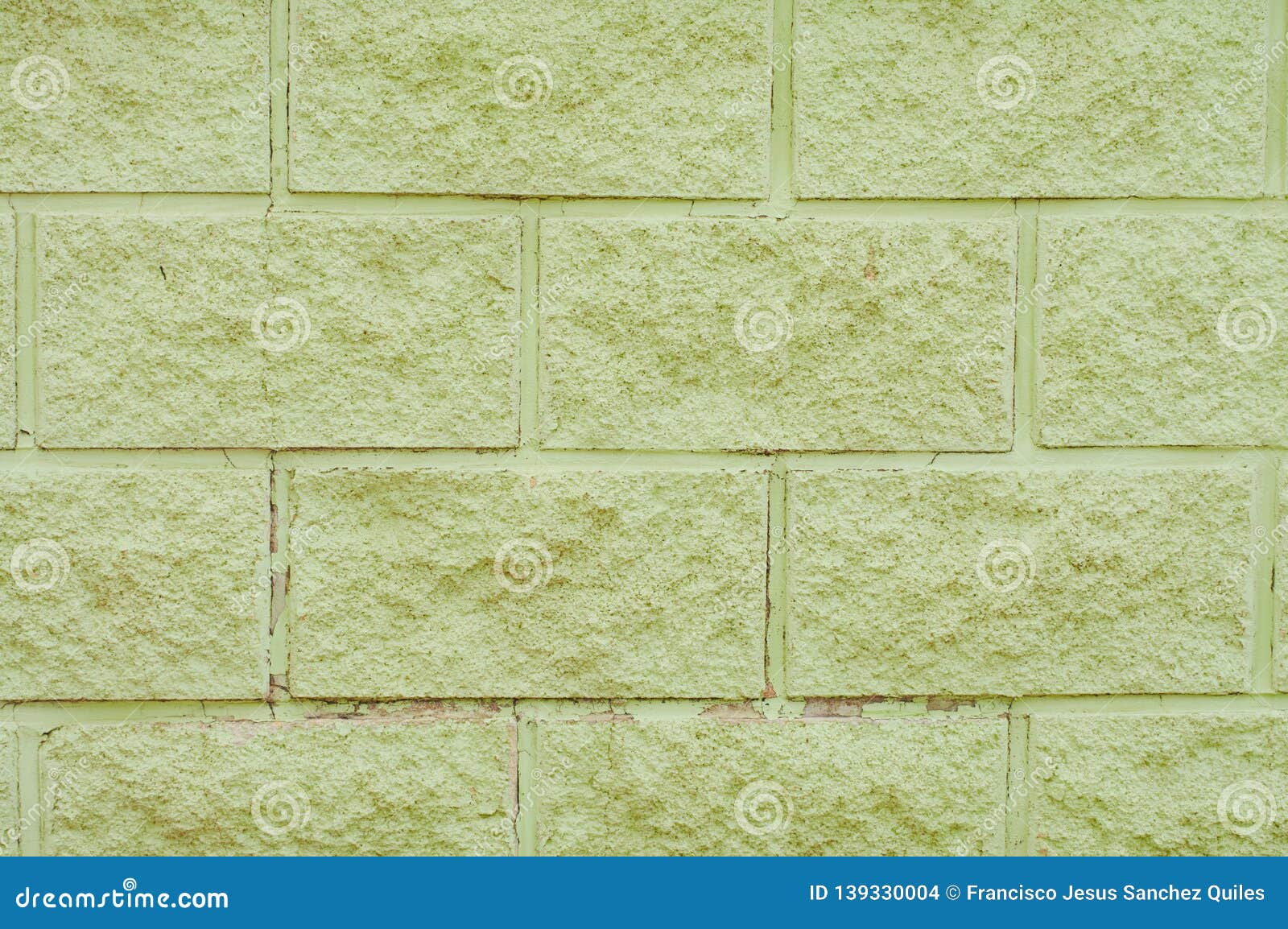 Wall of Green Concrete Blocks Stock Photo - Image of green, retro ...