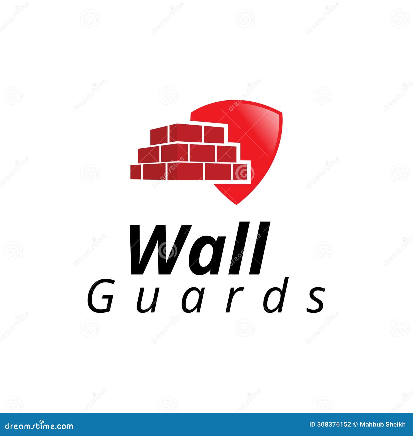 Wall Guards Logo Design Template. Stock Illustration - Illustration of ...