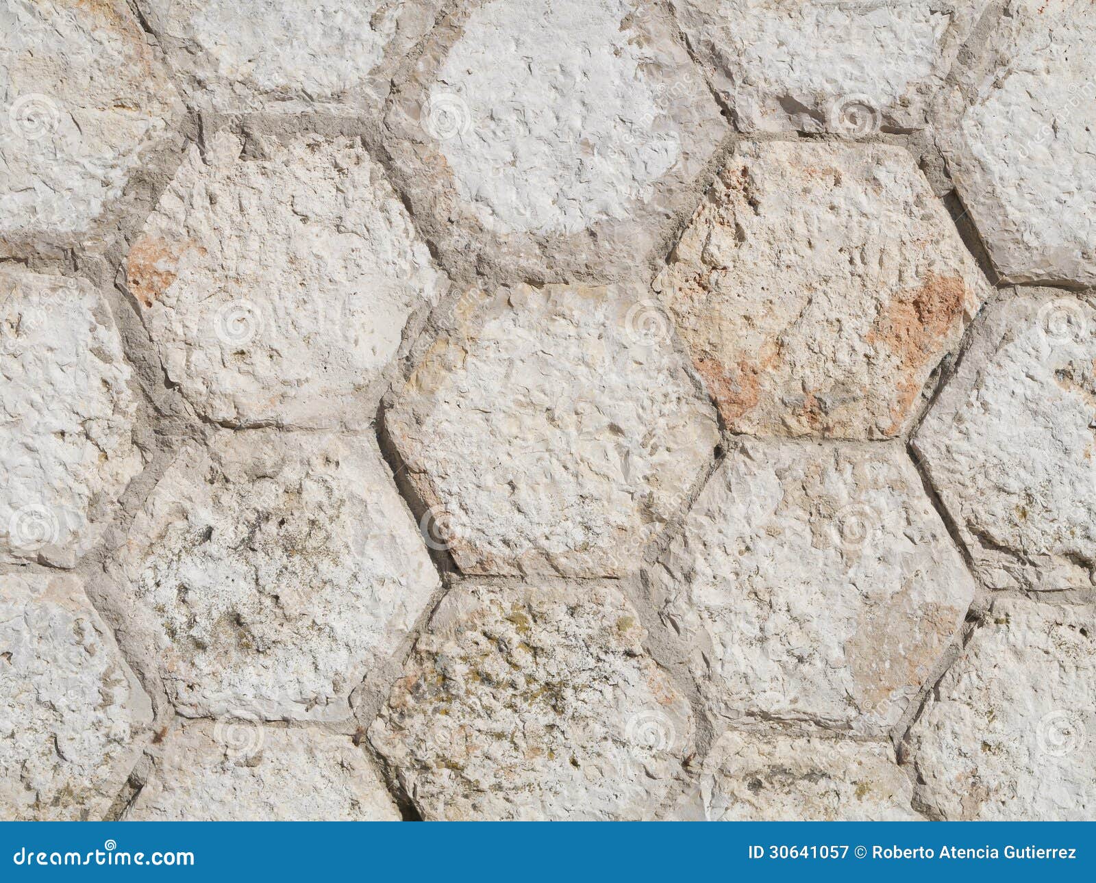 The Rustic Hexagonal Gray Stone Wall Texture Background Stock Photo ...
