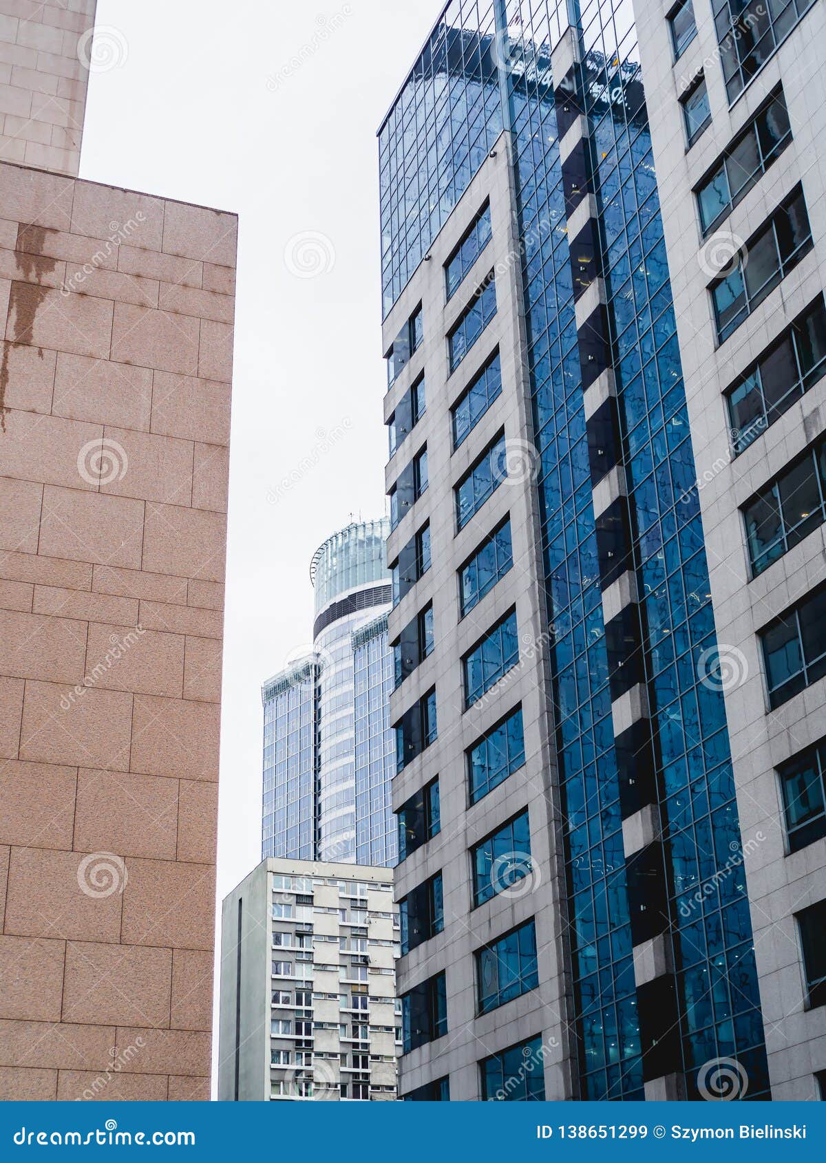 Wall of a High Office Building Stock Image - Image of reflection ...