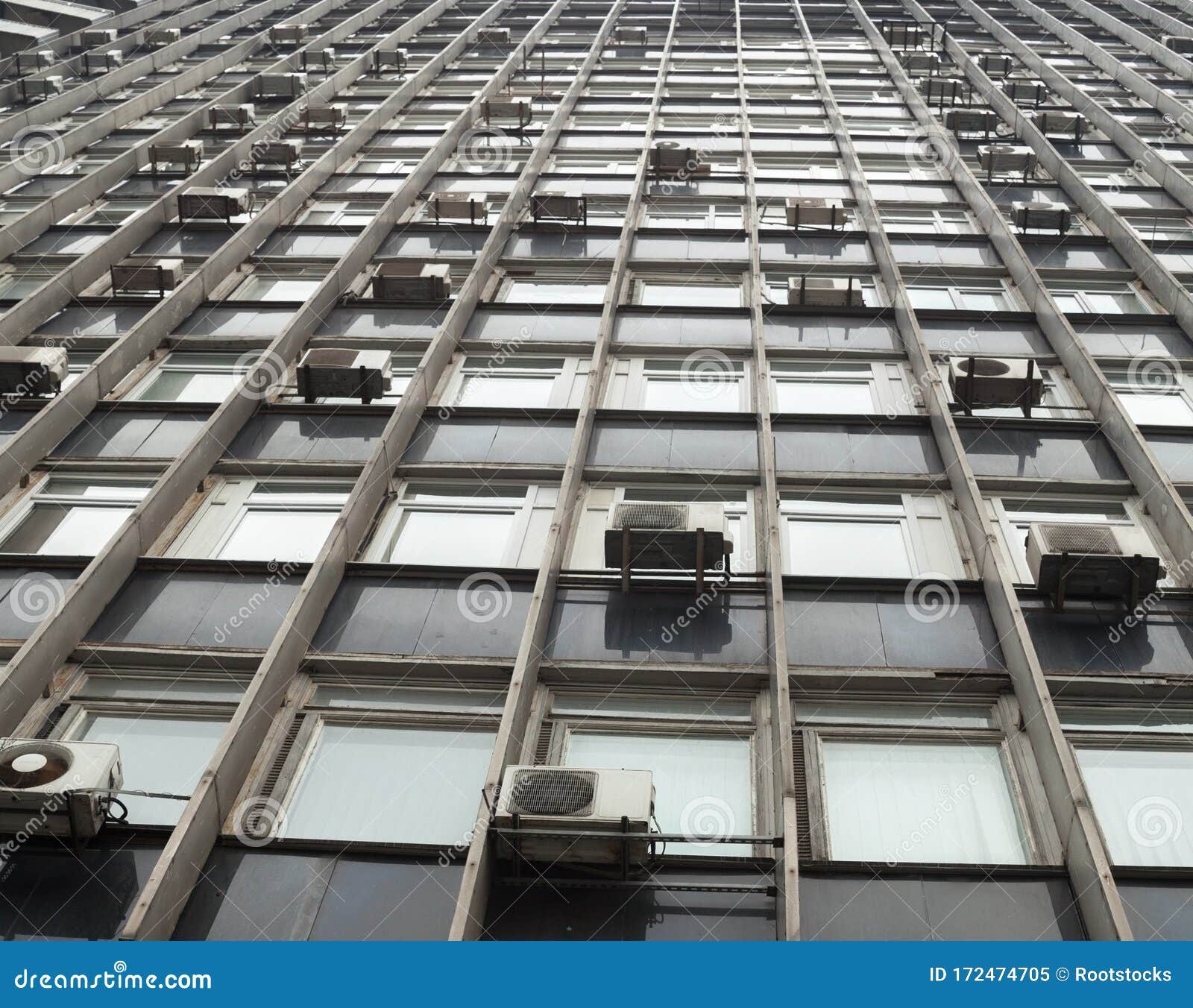 Wall of the High-rise Building Stock Image - Image of framework, cooler ...