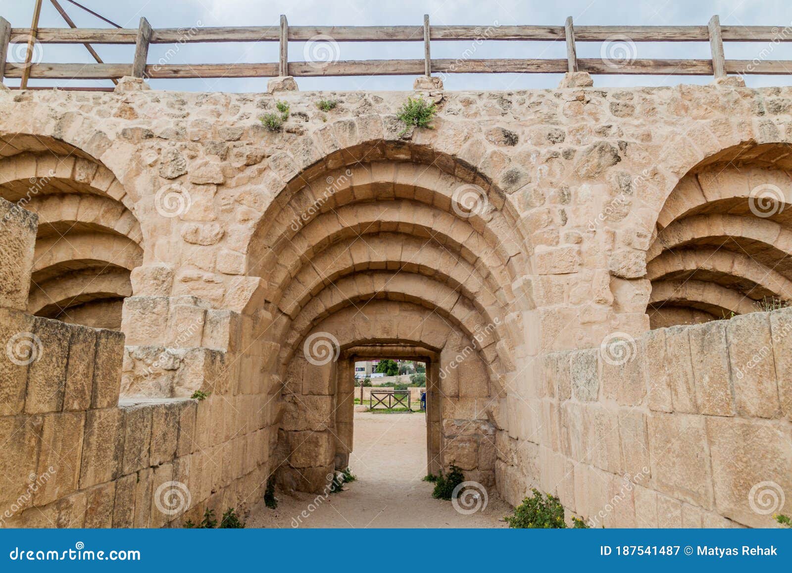Wall of the Hippodrome Ruins in Jerash Stock Image - Image of ...