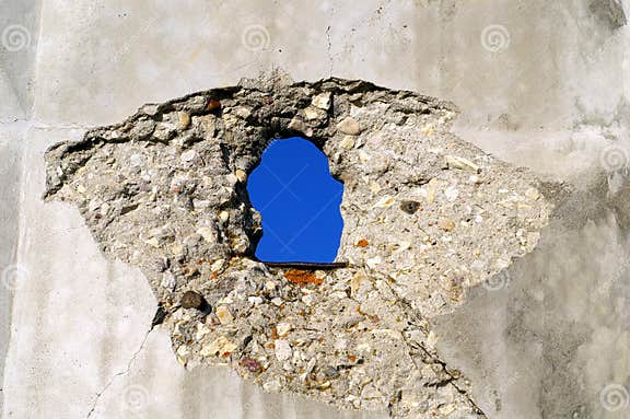 Wall with hole stock photo. Image of history, construction - 3160640