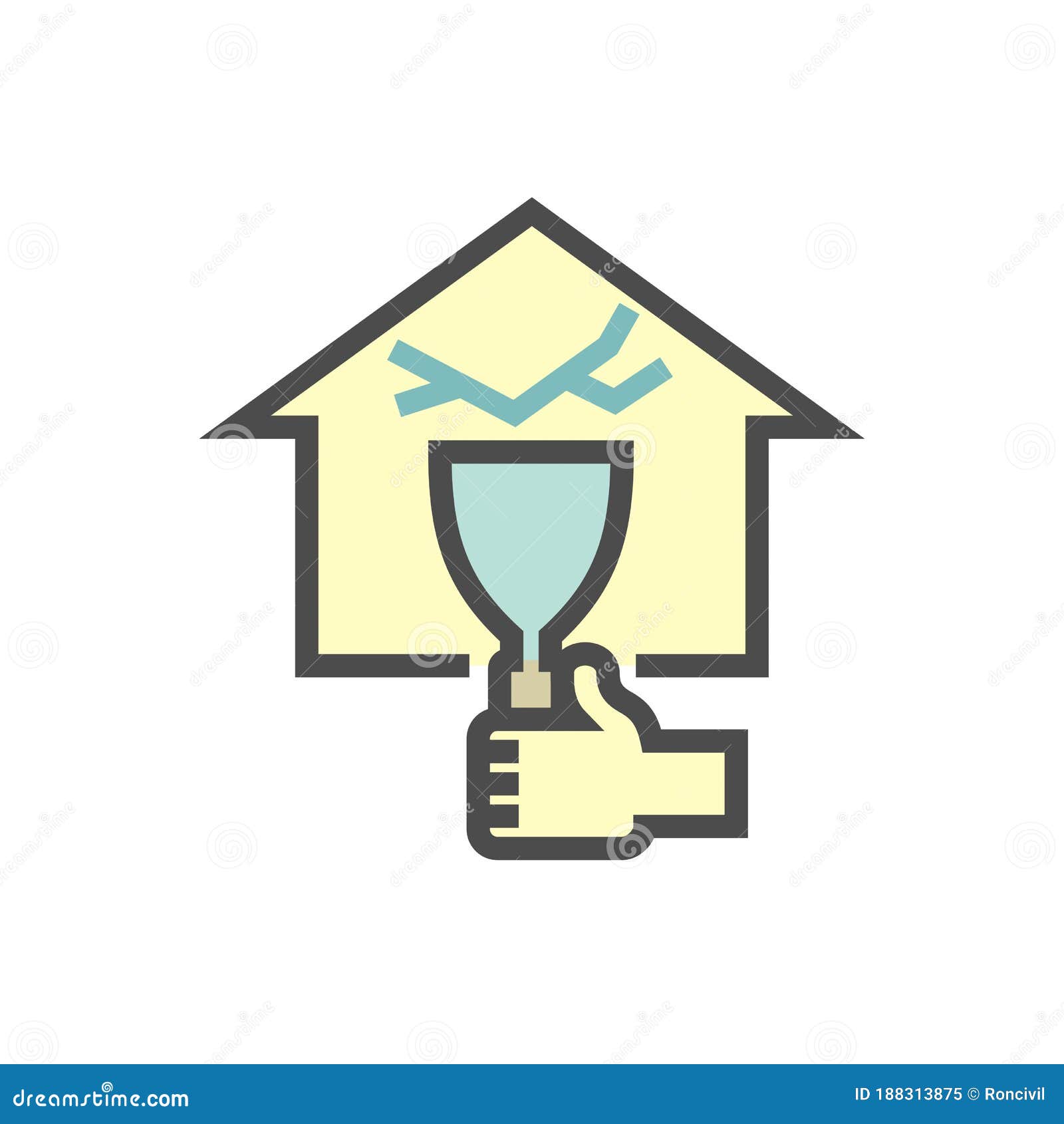 Water leak icon stock vector. Illustration of house - 188313875