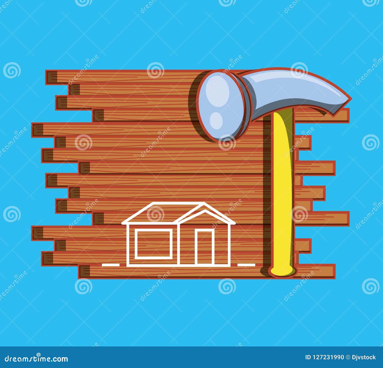 Wall with Home Repair Icons Stock Vector - Illustration of house ...