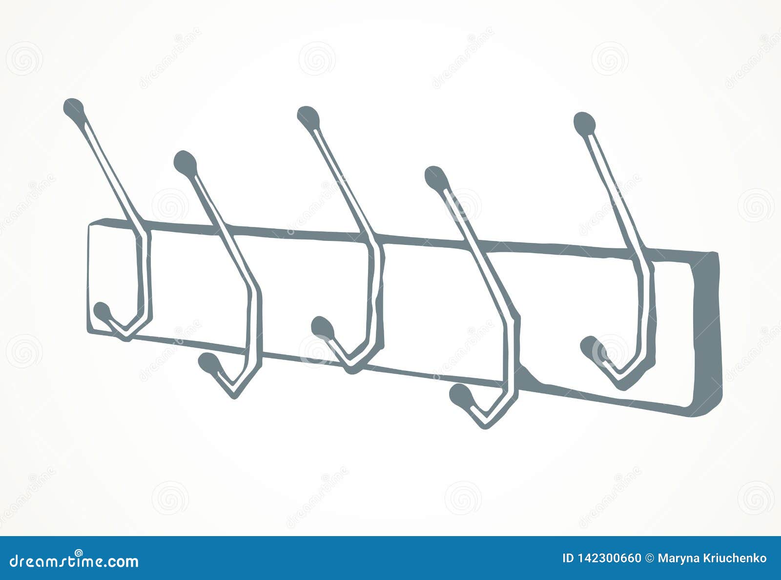 Wall hook. Vector drawing stock vector. Illustration of hall - 142300660
