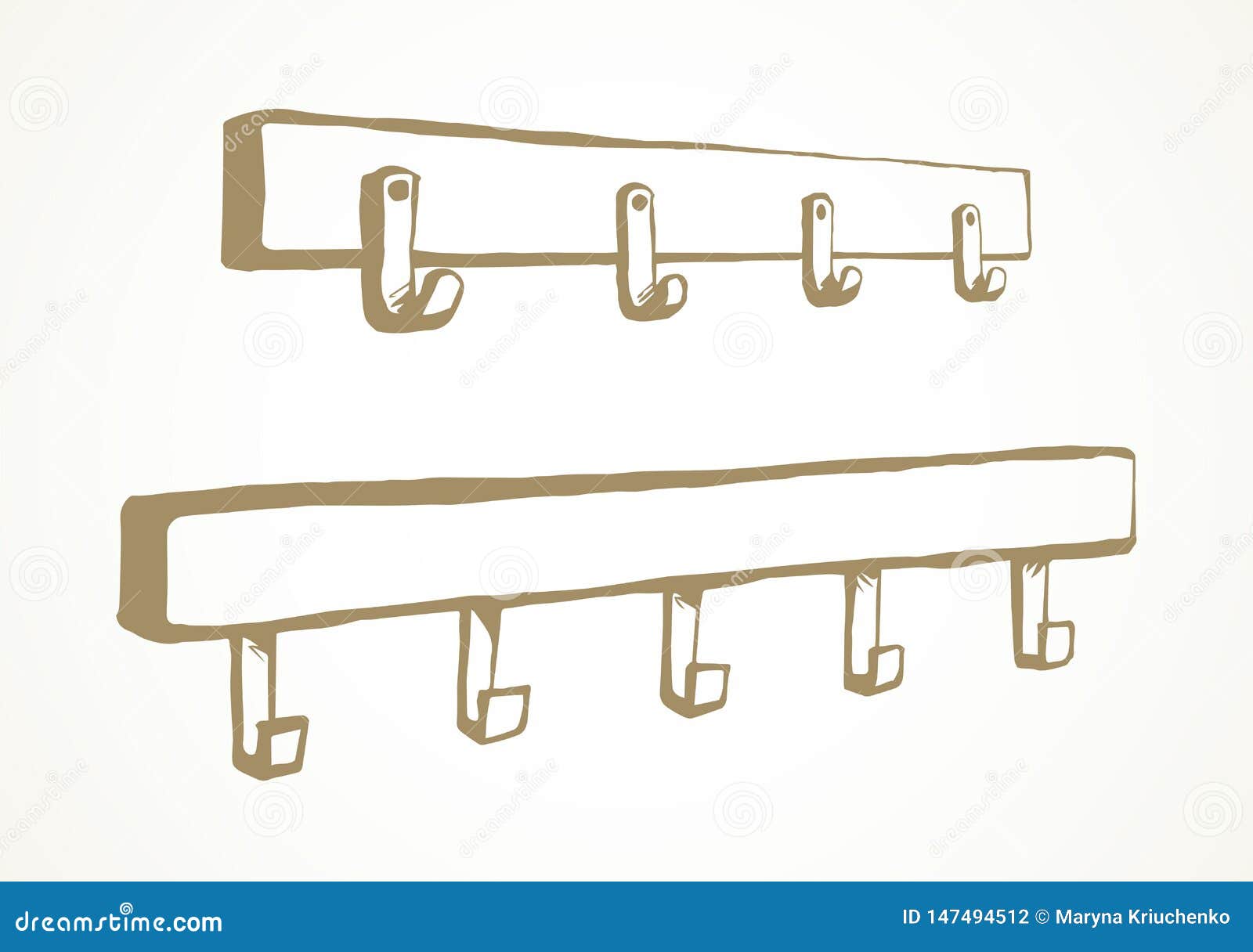 Wall hook. Vector drawing stock vector. Illustration of drawing - 147494512