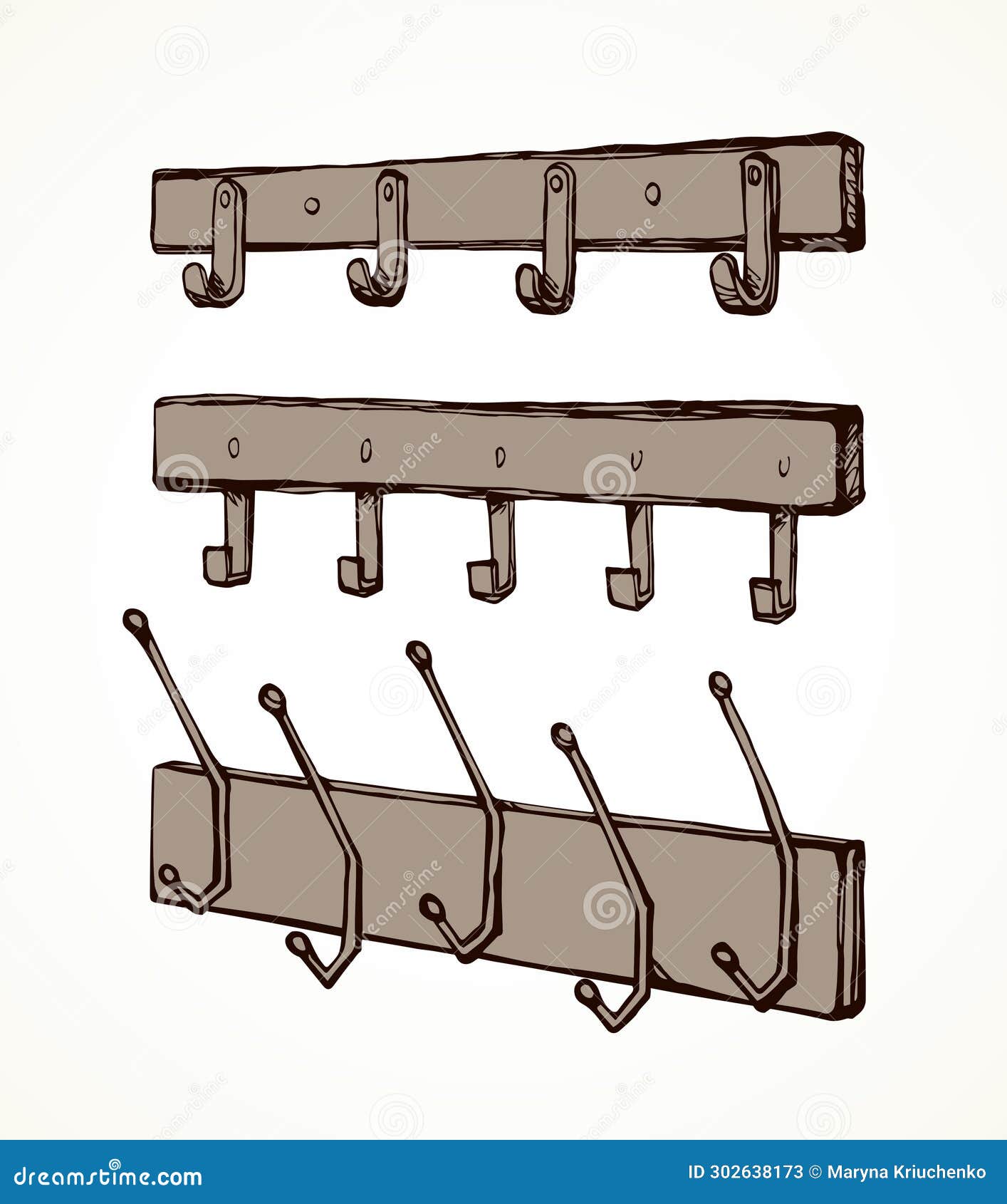 Wall hook. Vector drawing stock vector. Illustration of cloth - 302638173