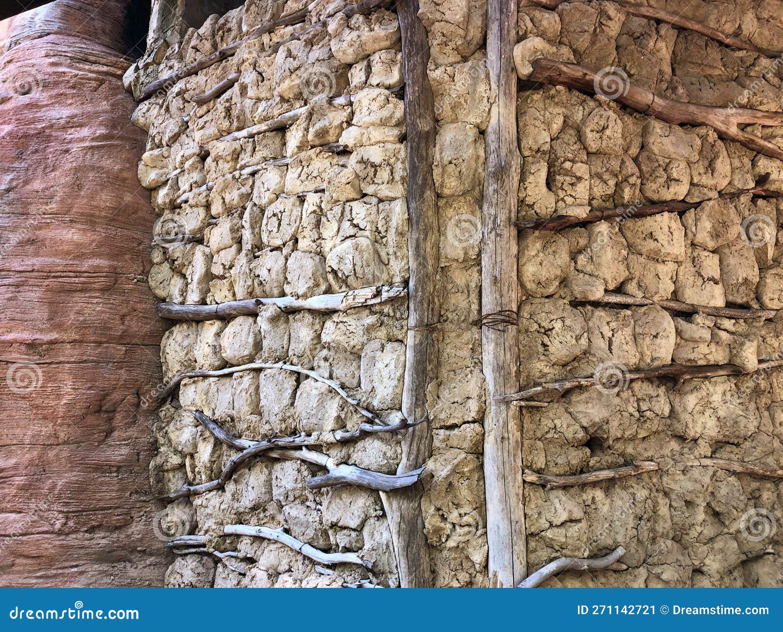 Wall of a House Built of Clay According To Traditional Ancient ...