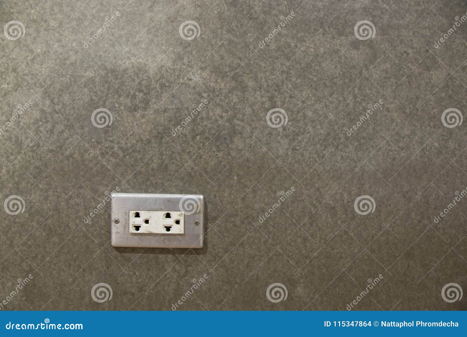 Electrical Sockets in Cement Wall of House Stock Photo - Image of ...
