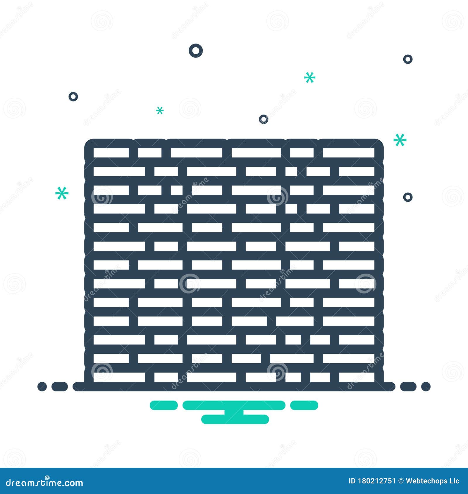 Mix Icon for Wall, Barrier and Enclosure Stock Vector - Illustration of ...