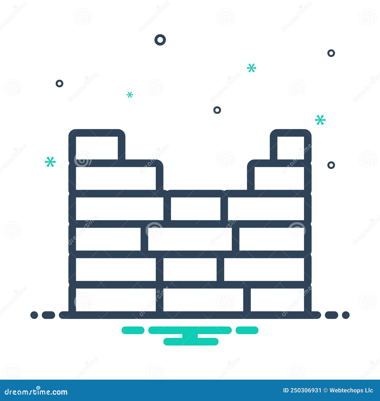 Mix Icon for Wall, Enclosure and Brick Stock Illustration ...