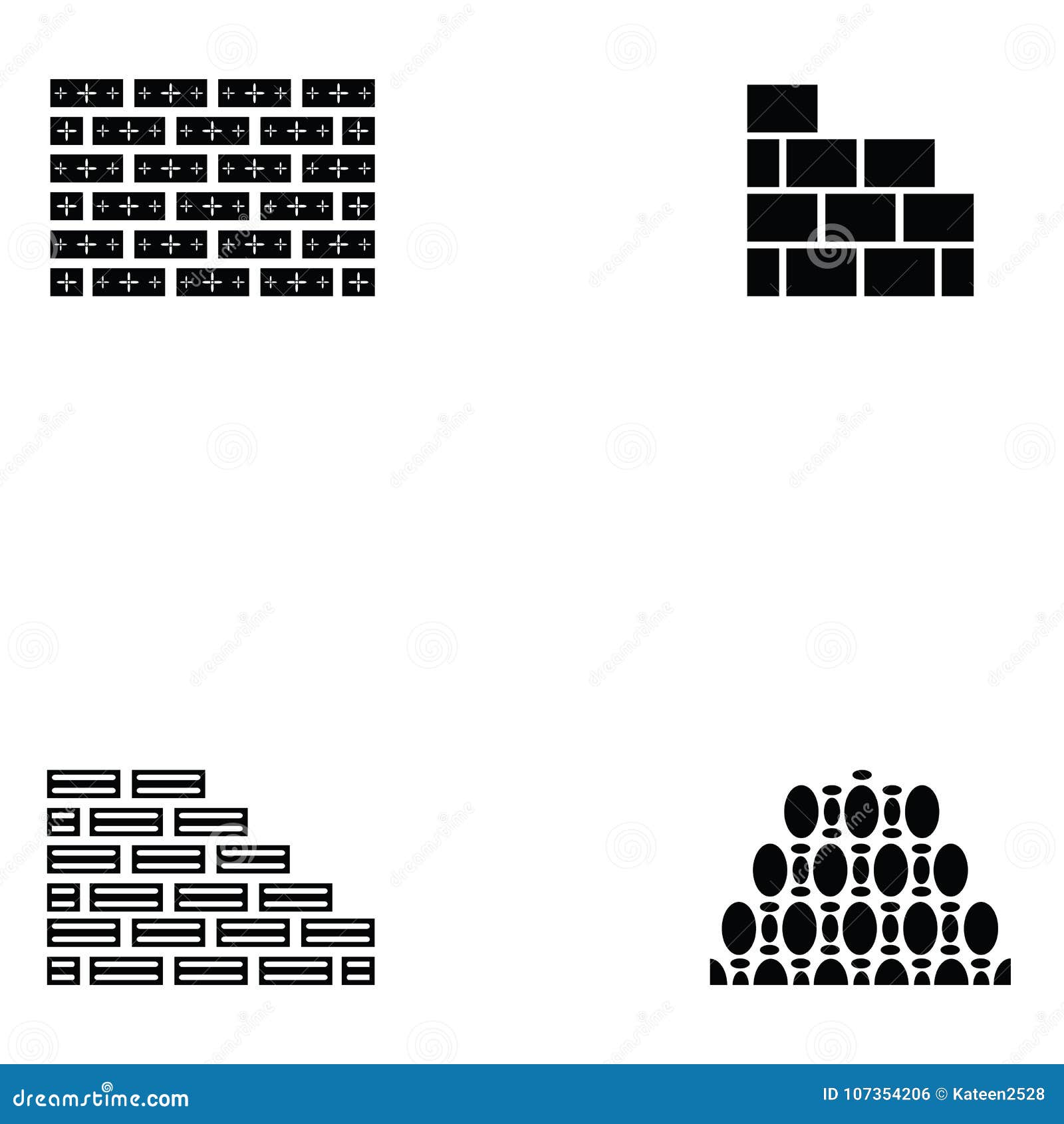 Wall icon set stock vector. Illustration of isolated - 107354206