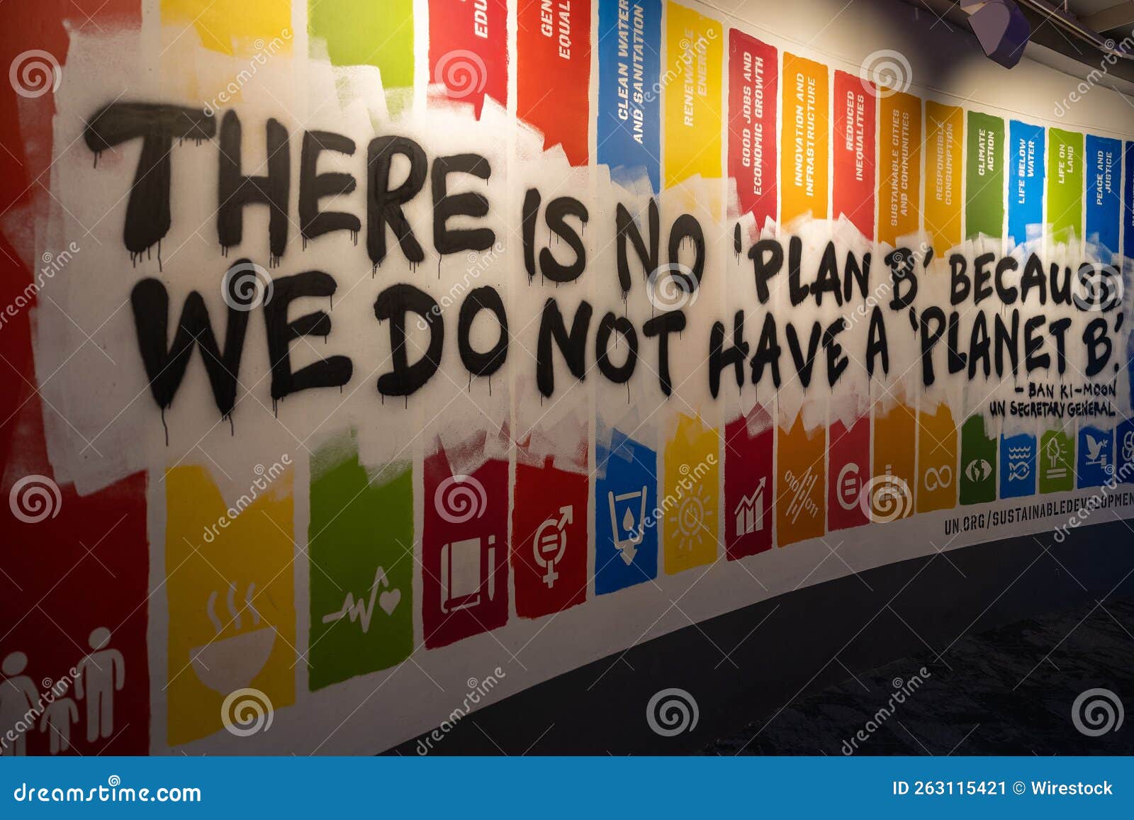 Wall Inside a Science Museum with a Message about Global Warming in ...