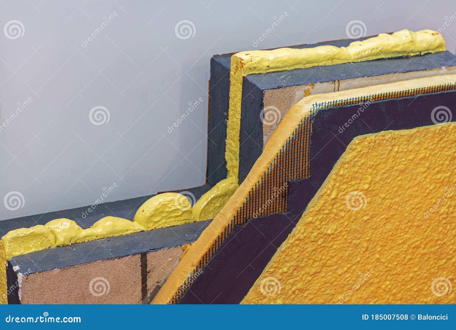 Wall Insulation With Mineral Wool Slabs Over A Reinforcing Mesh Royalty ...