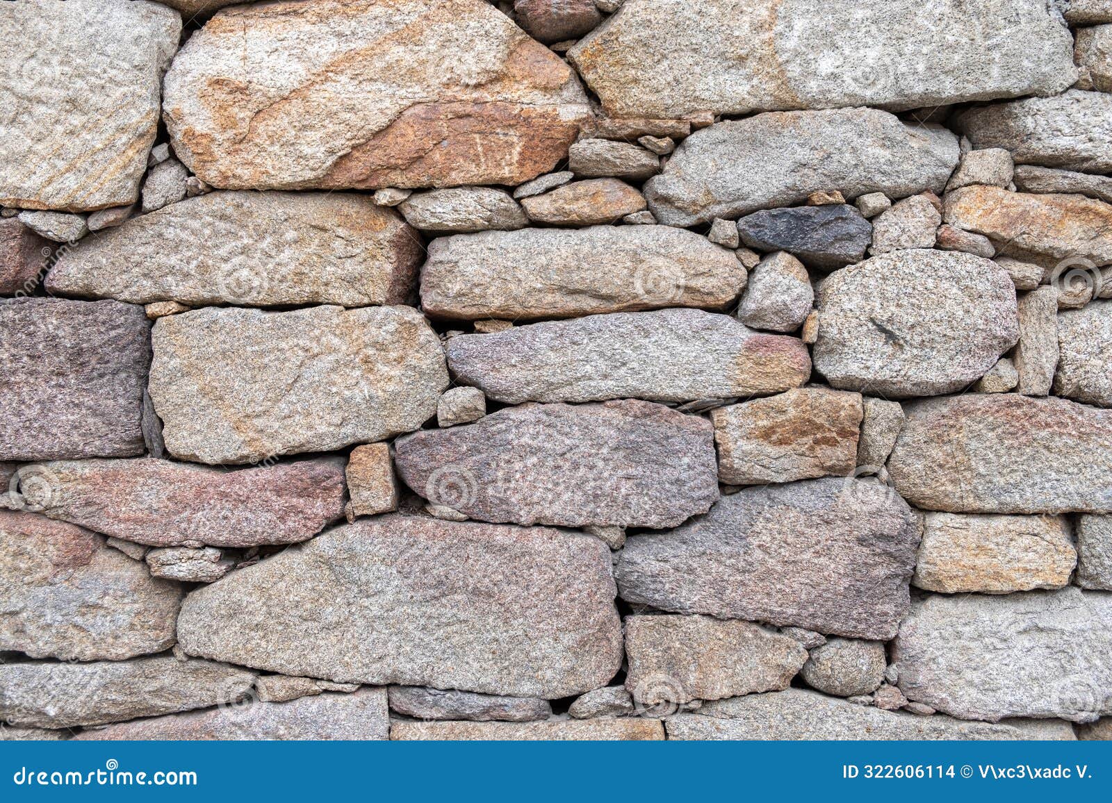 Wall of Irregular Granite Stones, Background Textured Stock Photo ...