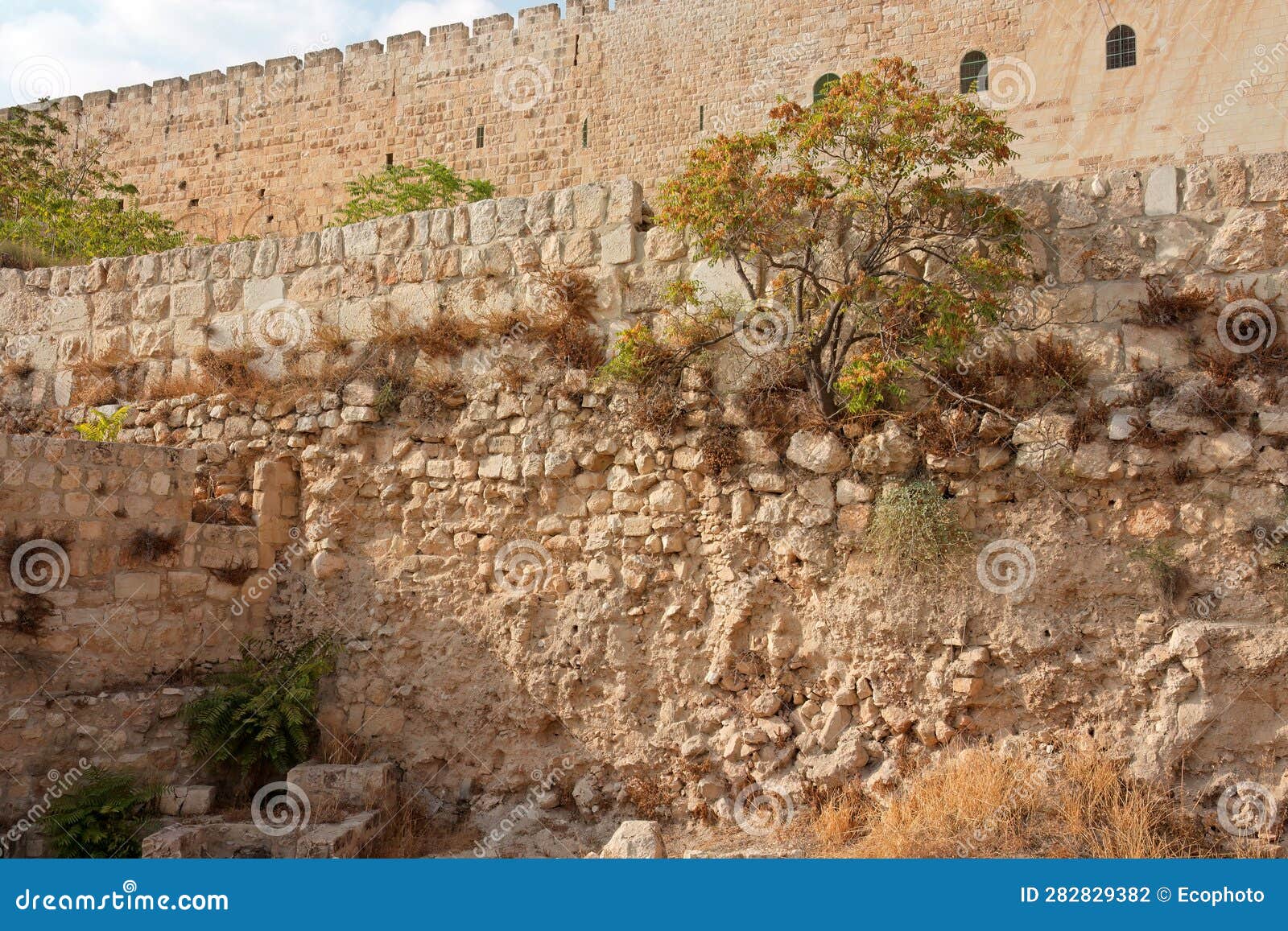 Architectural Detail of the Ancient Wall of Jerusalem, Israel Stock ...