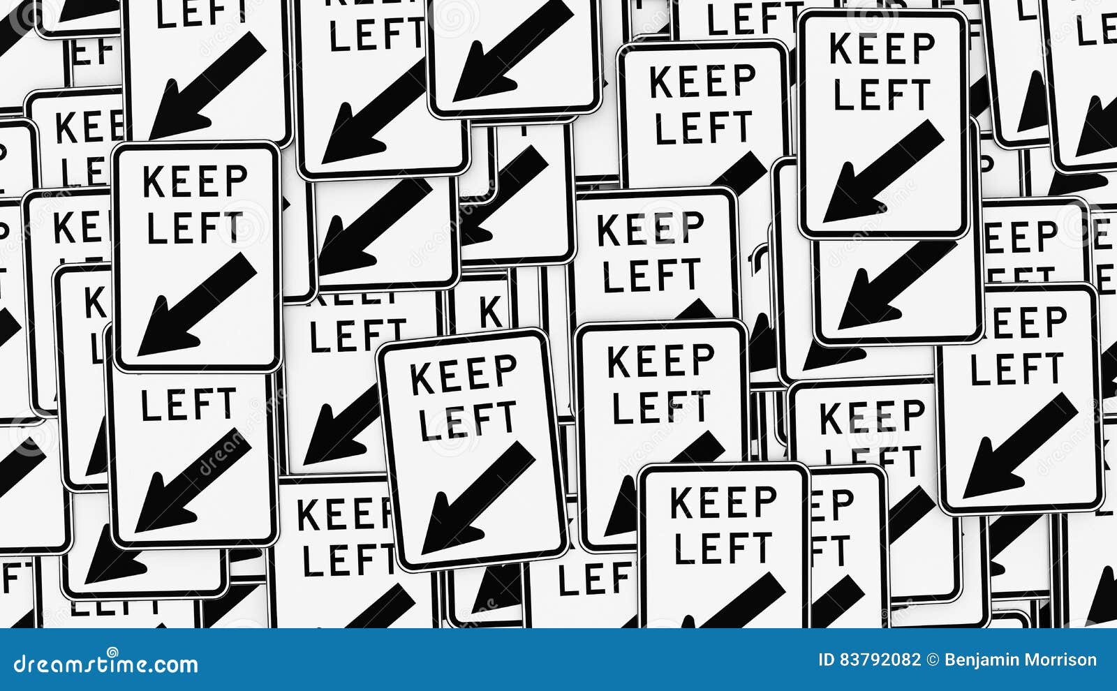 Wall of Keep Left Traffic Signs Stock Illustration - Illustration of ...