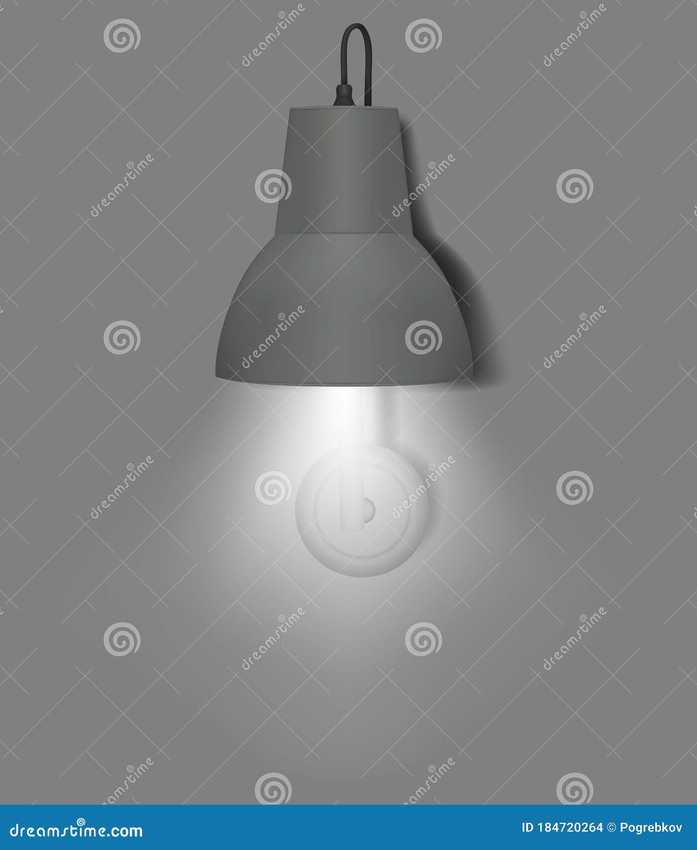 Wall Lamp with Bell Shaped Lampshade. Modern Interior Night Light with ...