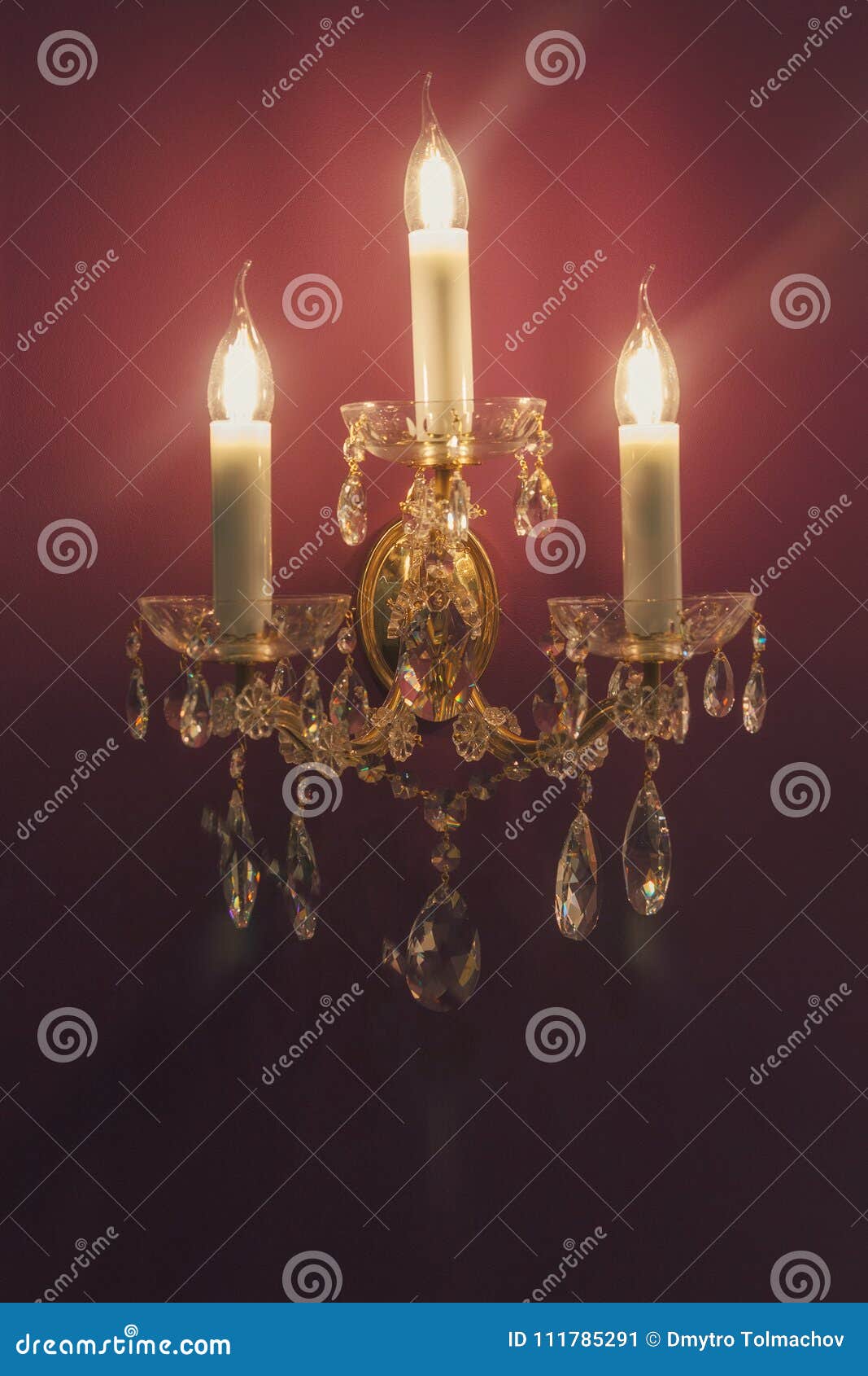 Wall Lamp in Classic Style Hanging on Your Wall Stock Image - Image of ...