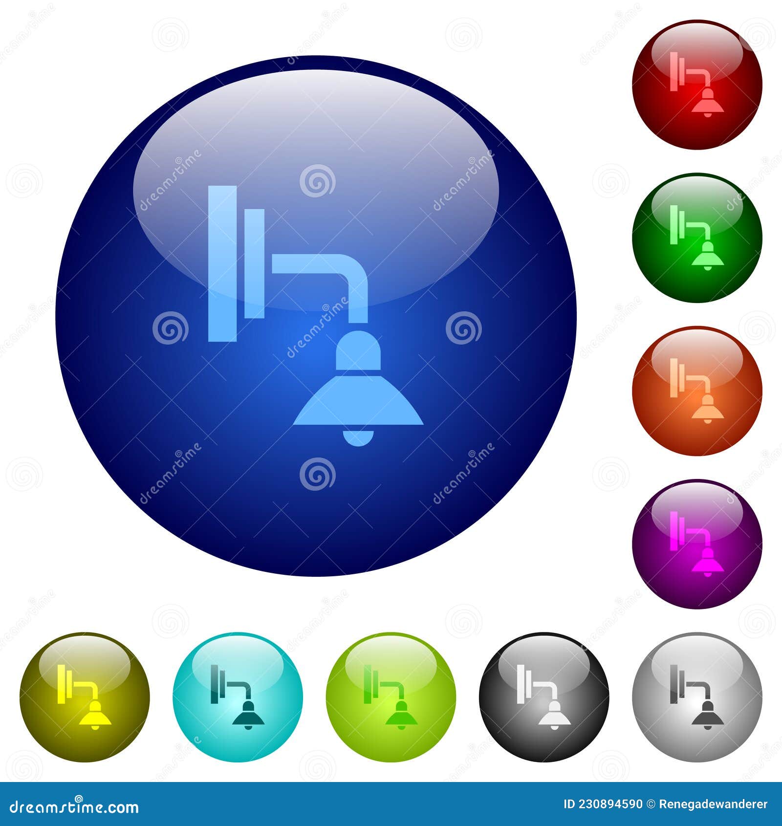 Wall Lamp Color Glass Buttons Stock Vector - Illustration of glyph ...