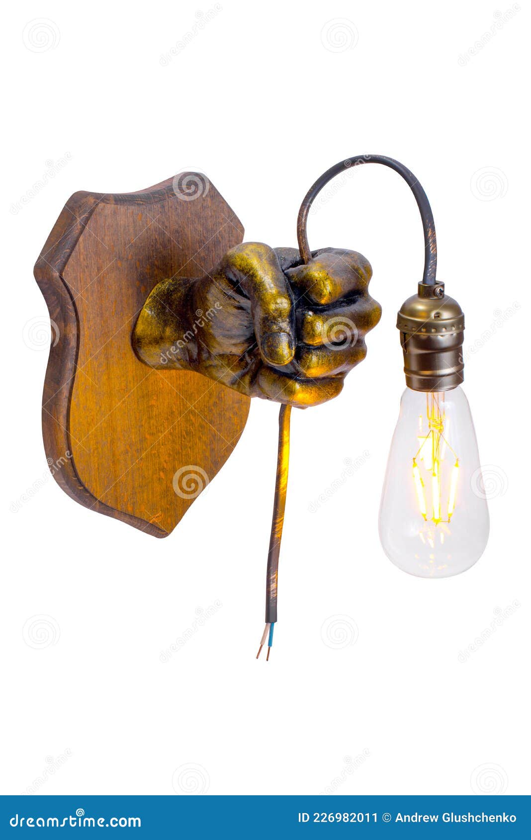 A Wall Lamp in the Form of a Hand Holding a Lamp. Night Light on a ...