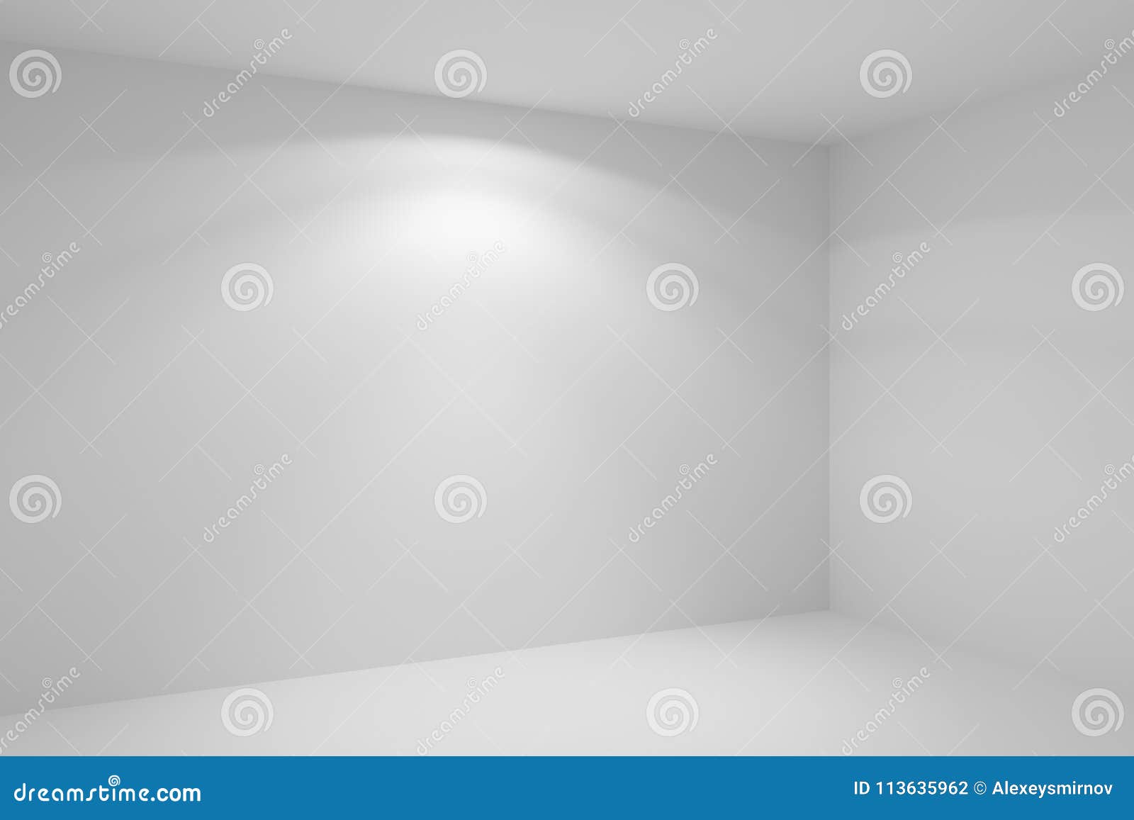 Wall Lamp Light in Empty White Room Corner Stock Illustration ...