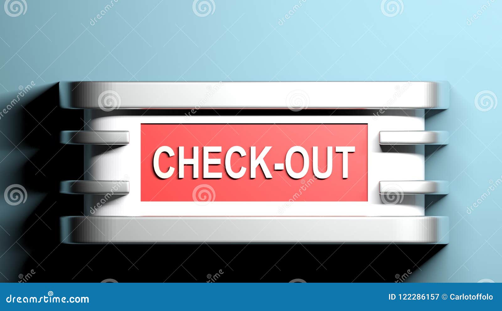 CHECK-OUT Red Wall Lamp - 3D Rendering Stock Illustration ...