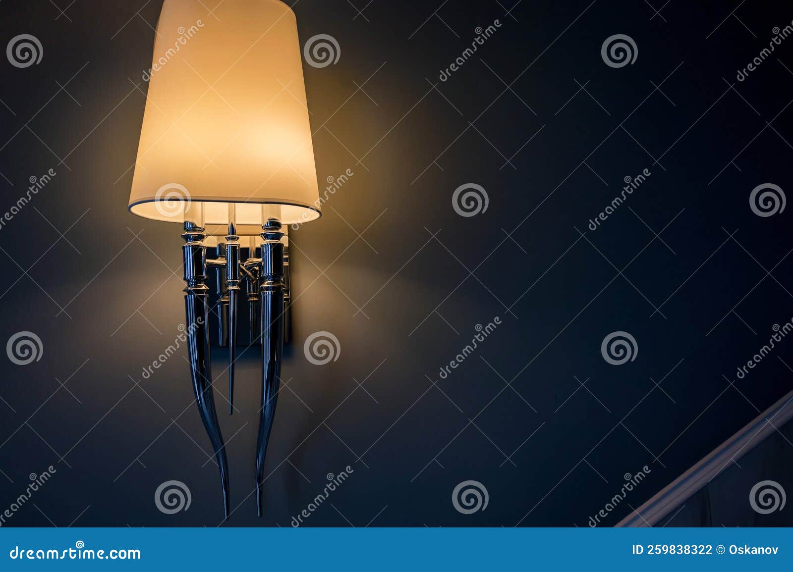 Wall Lamp with Yellow Shade from Canvas Stock Photo - Image of light ...
