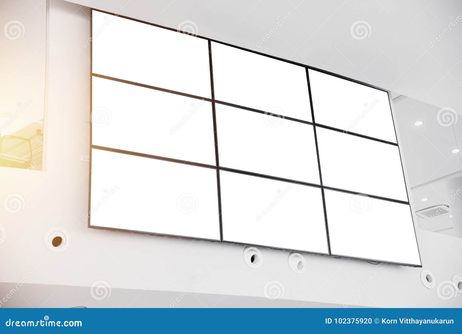 Wall LCD Display Screen Panel in Modern Office Building Stock Photo ...