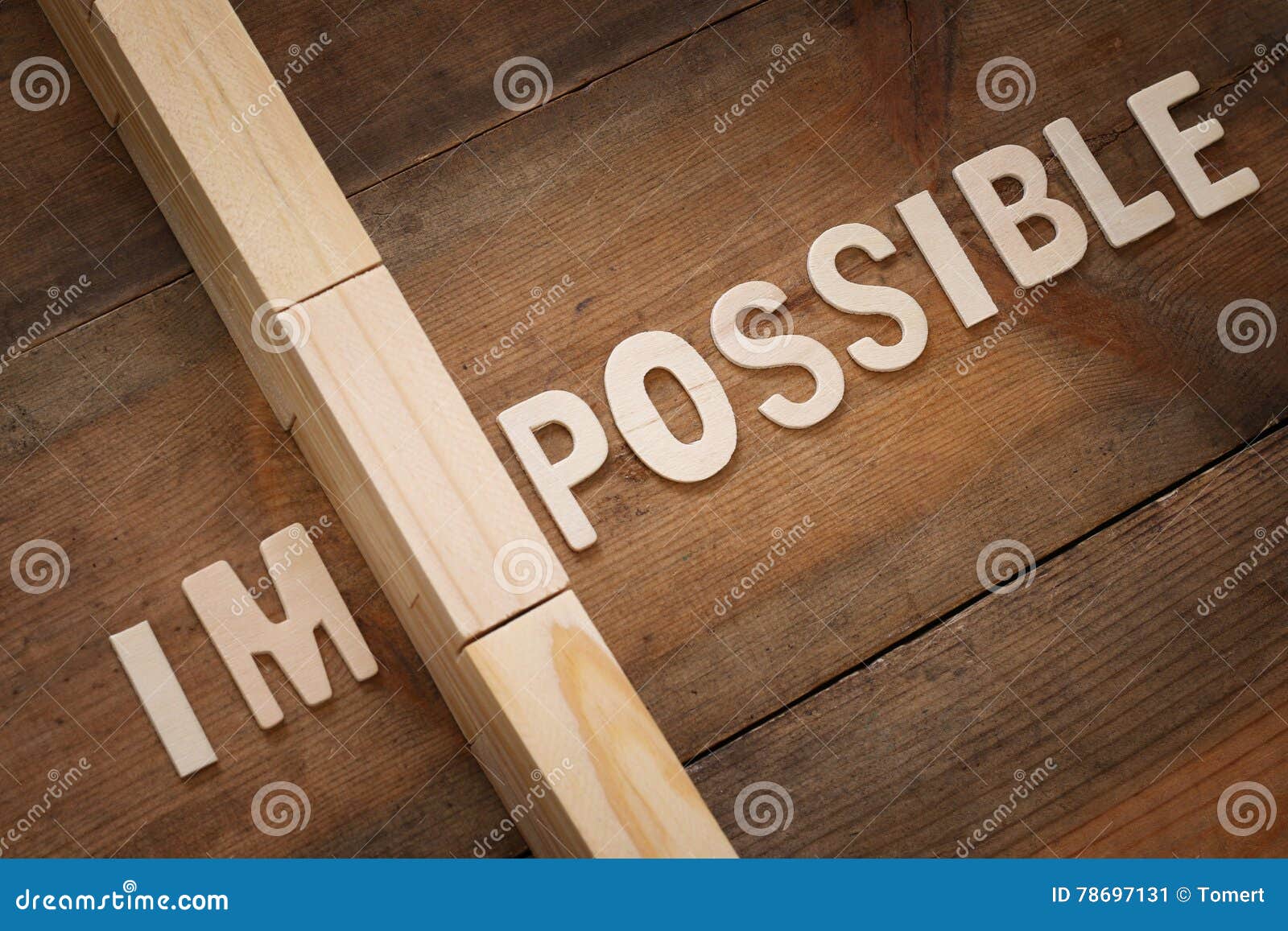 Wall between of the Letters IM from the Word Impossible Stock Image ...