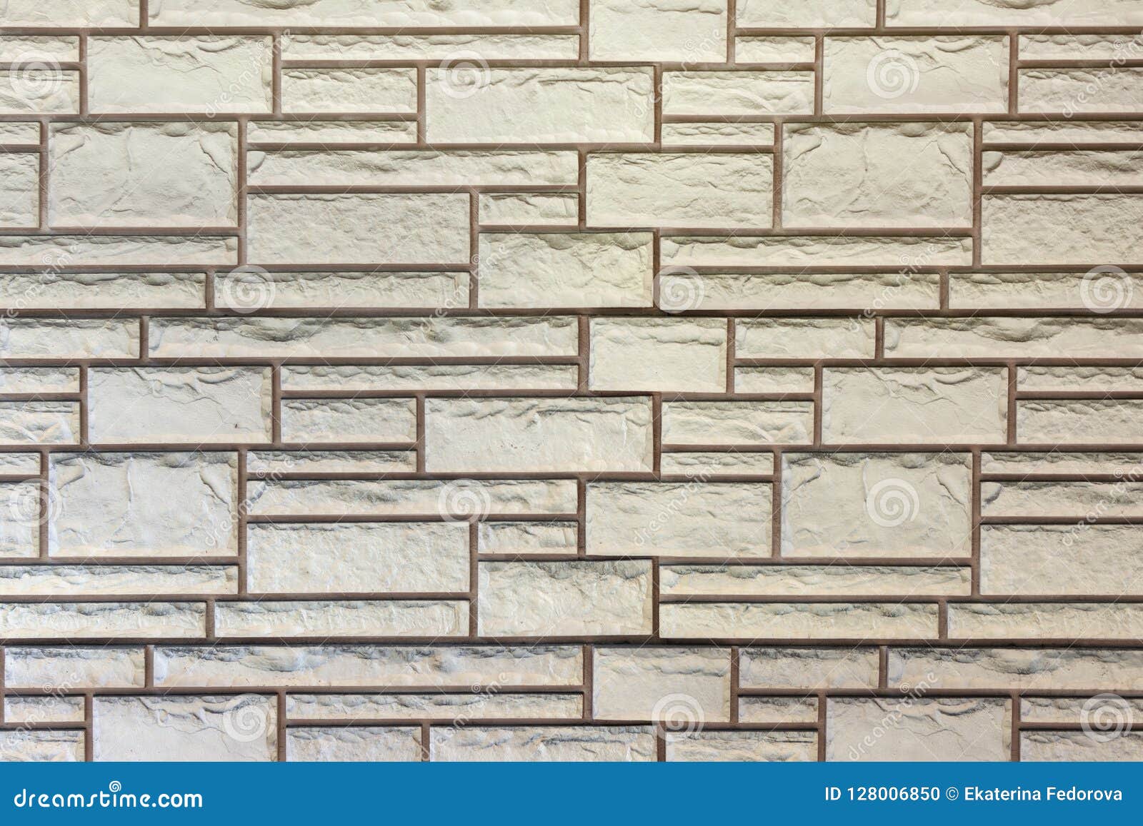 Wall of Light Beige Bricks of Different Sizes. Background with Texture ...