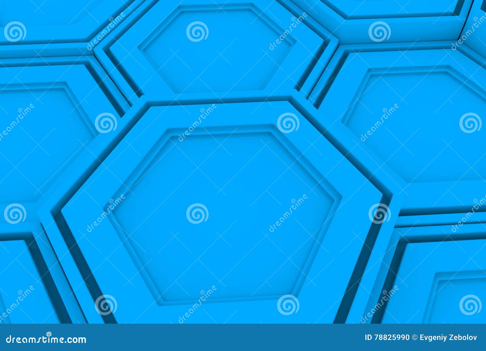 Wall of Light Blue Hexagons Stock Illustration - Illustration of ...